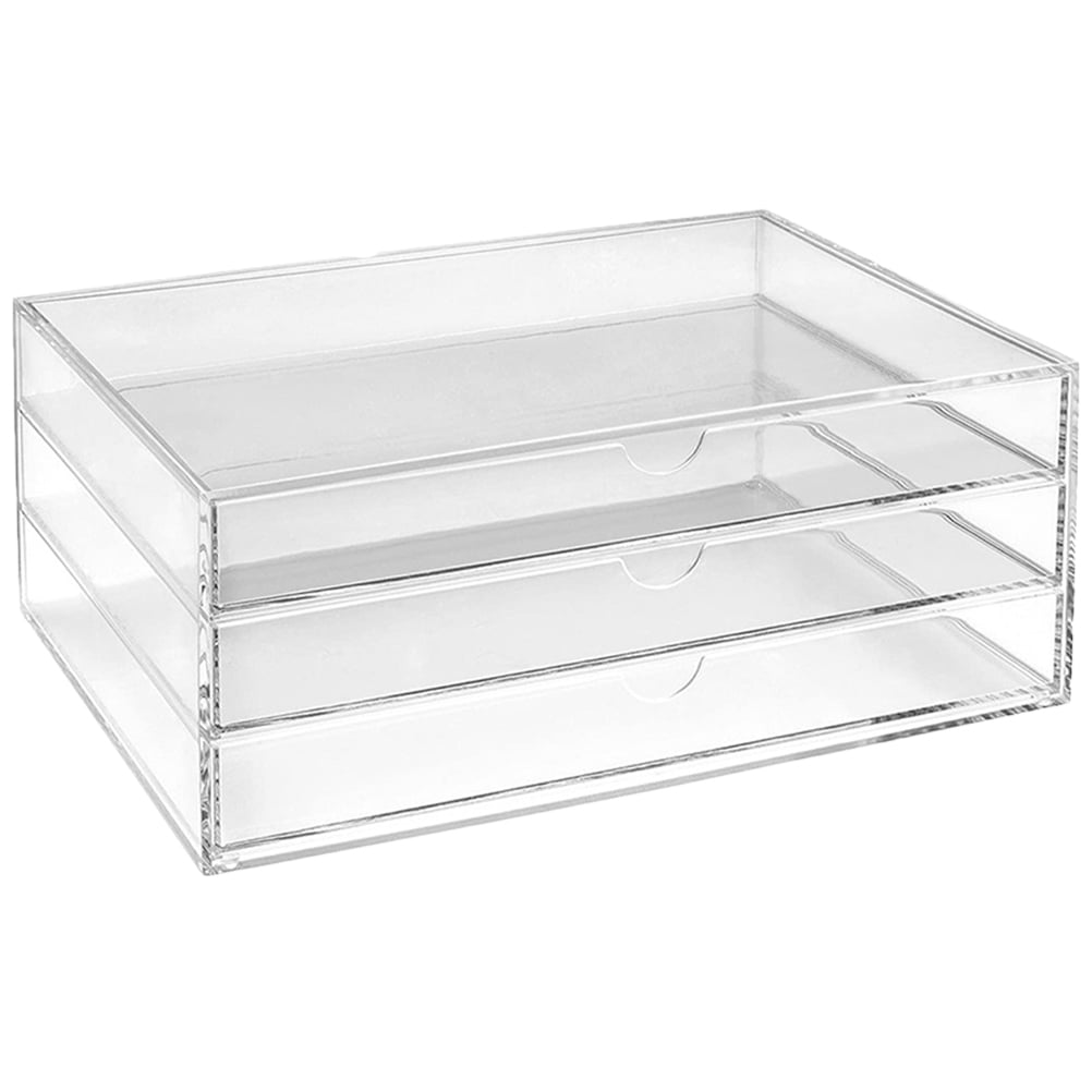 HOMEMAXS Clear Acrylic Desk Organizer Drawer Design Storage Case 3 ...