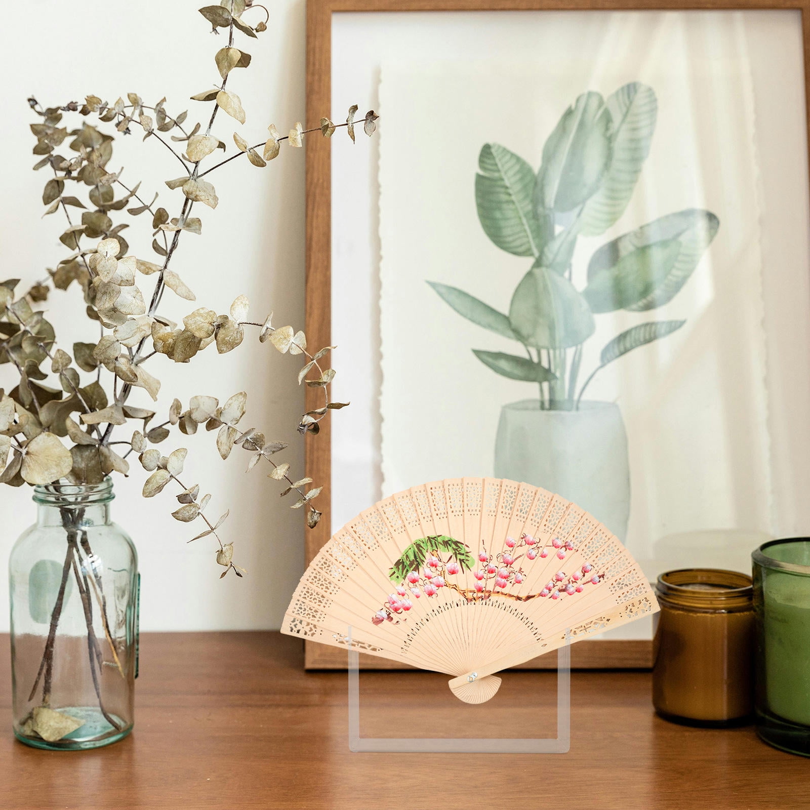 HOMEMAXS Clear Acrylic Fan Display Stand Fans Display Base Acrylic ...