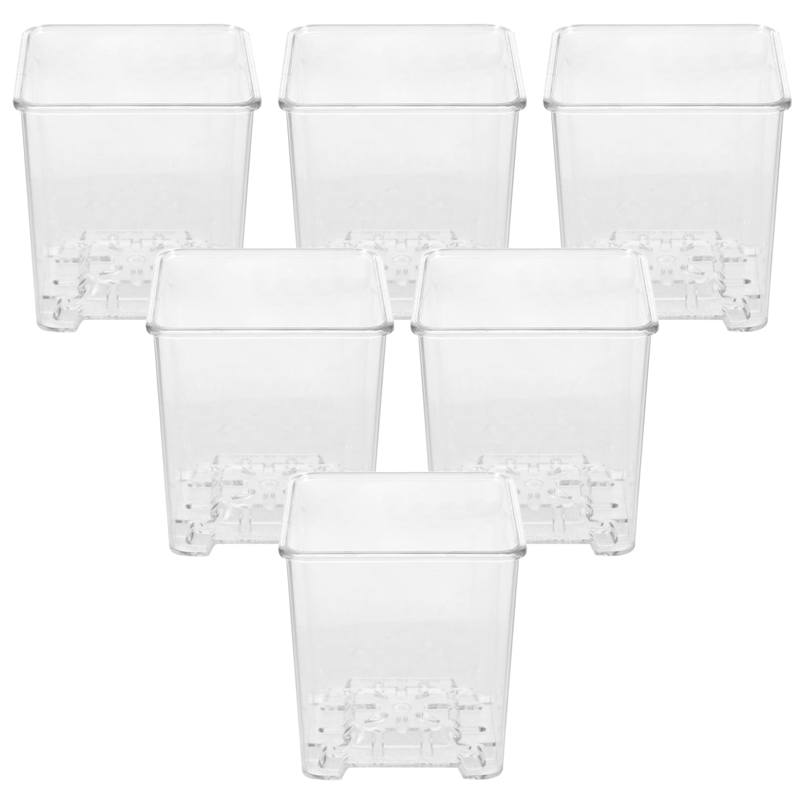 HOMEMAXS Clear Acrylic Plant Pots with Drainage Holes for Decor ...