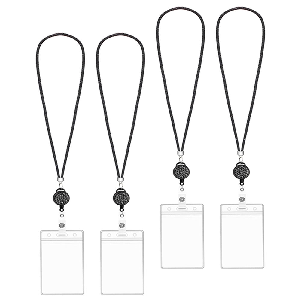 HOMEMAXS Clear Badge Holder Set with Neck Rope for ID Cards Made of ...