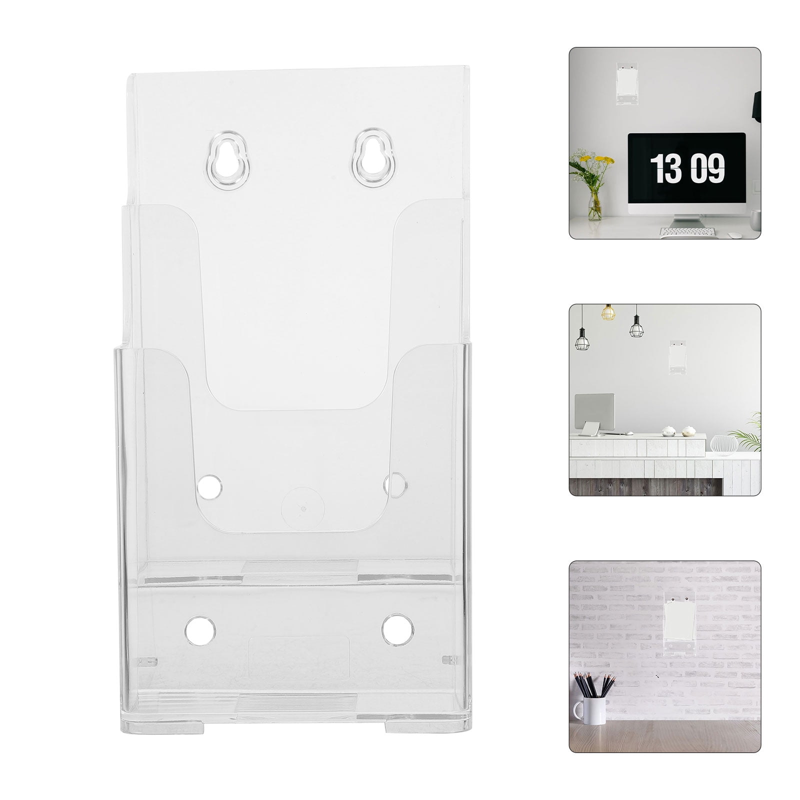 Clear Brochures Holder Desktop File Stand Rack Organizers Key Office ...