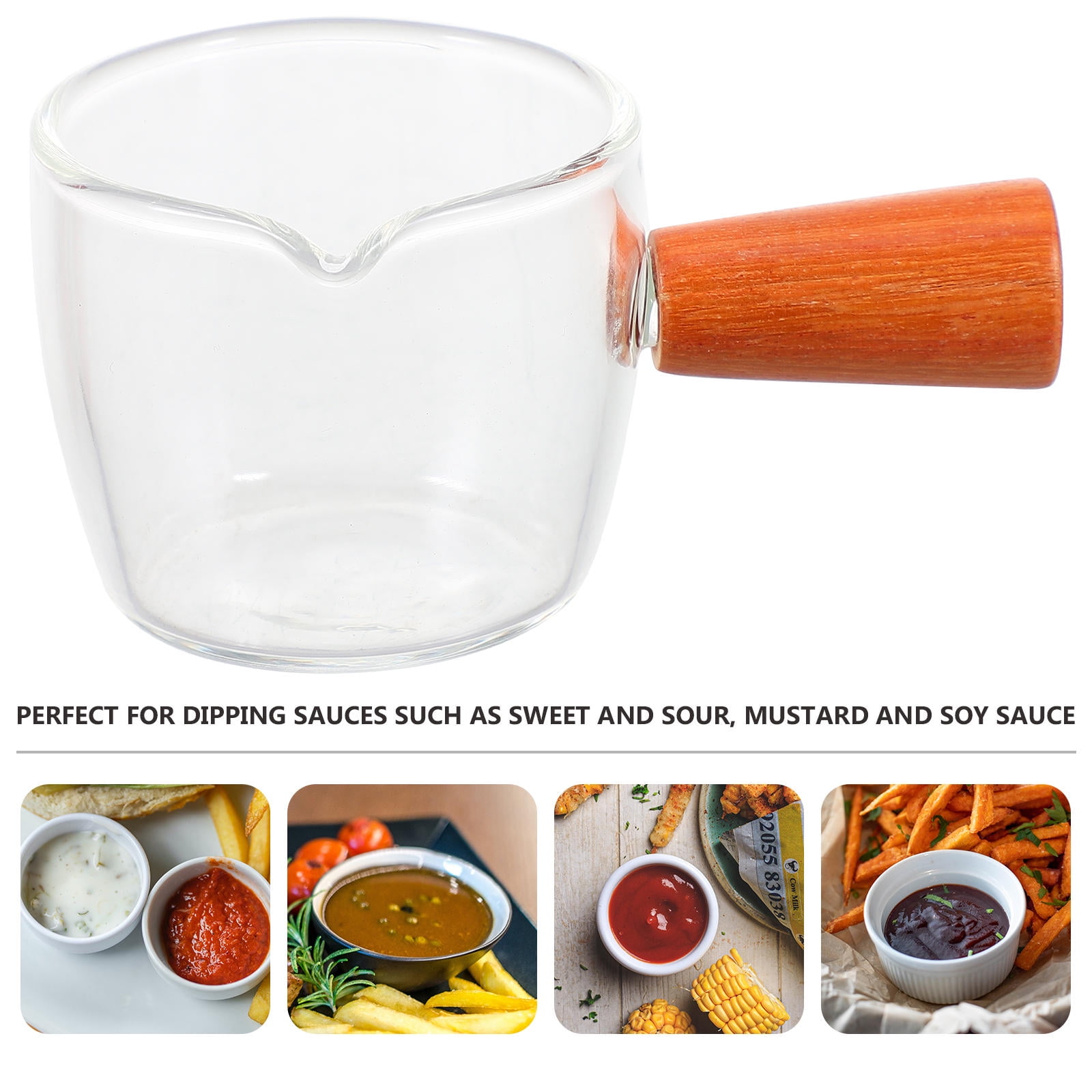 HOMEMAXS Clear Cream Jug Small Coffee Pitcher Creamer Dispenser Glass ...