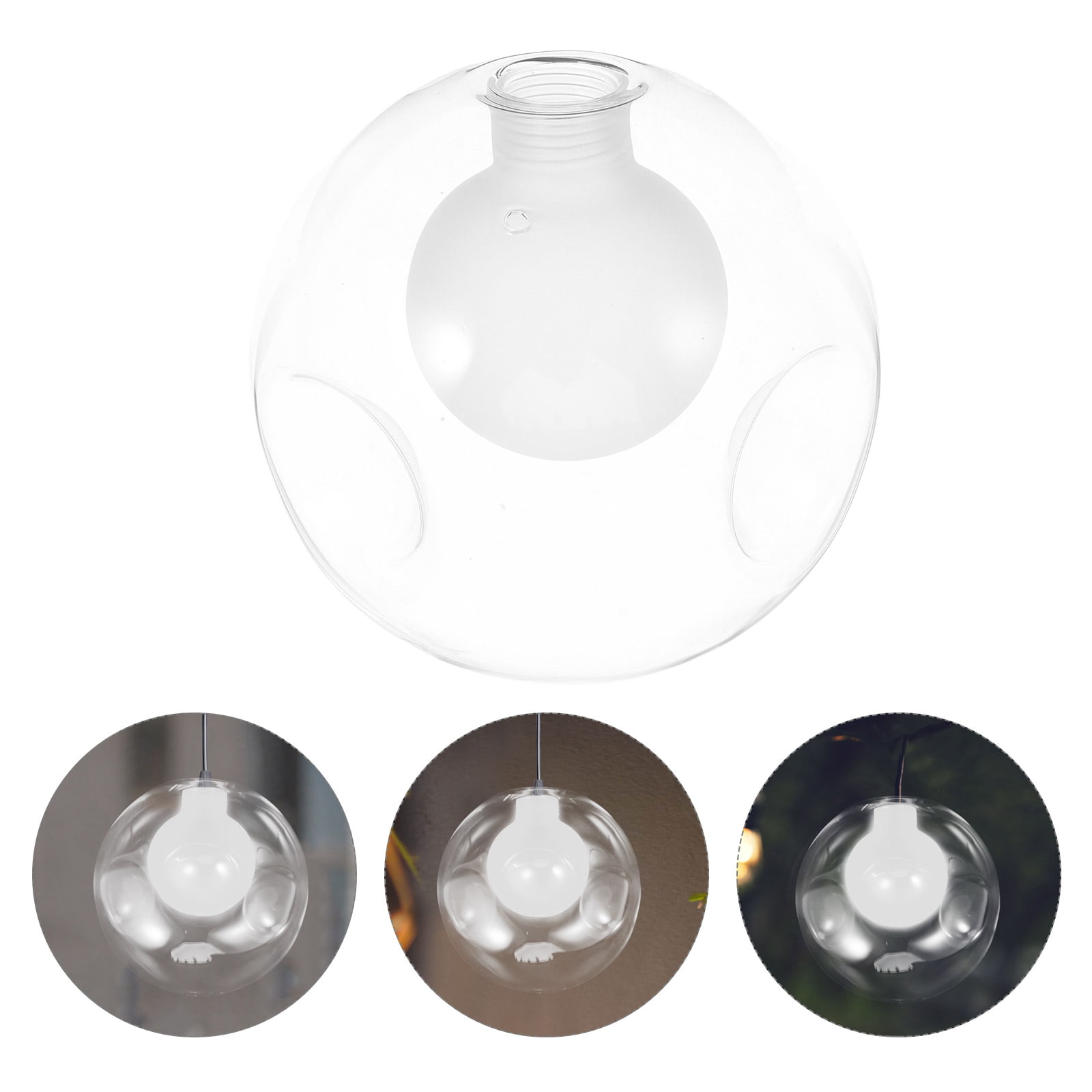 HOMEMAXS Clear Glass Globe Lamp Shade For Ceiling Light Fixtures ...