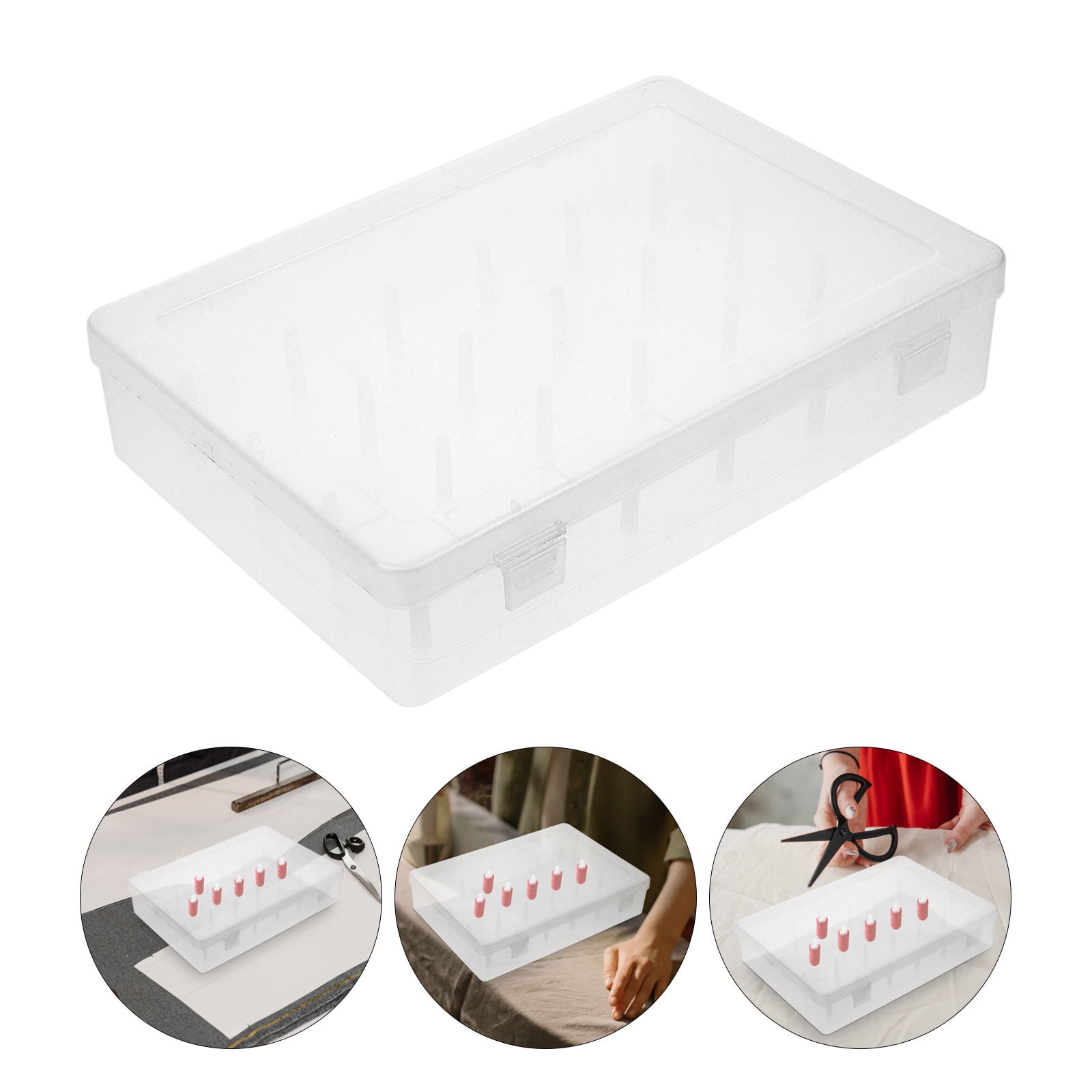 HOMEMAXS Clear Storage Box Thread Storage Box Thread Display Holder ...