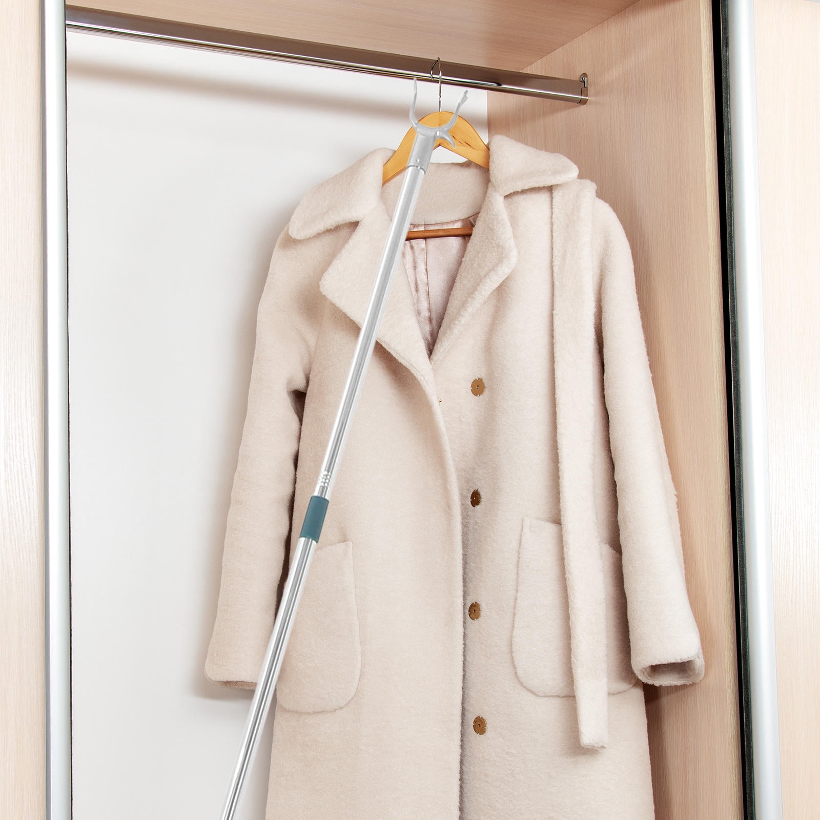 HOMEMAXS Clothes Rail Retractable Clothing Pole Extension Washing Line ...