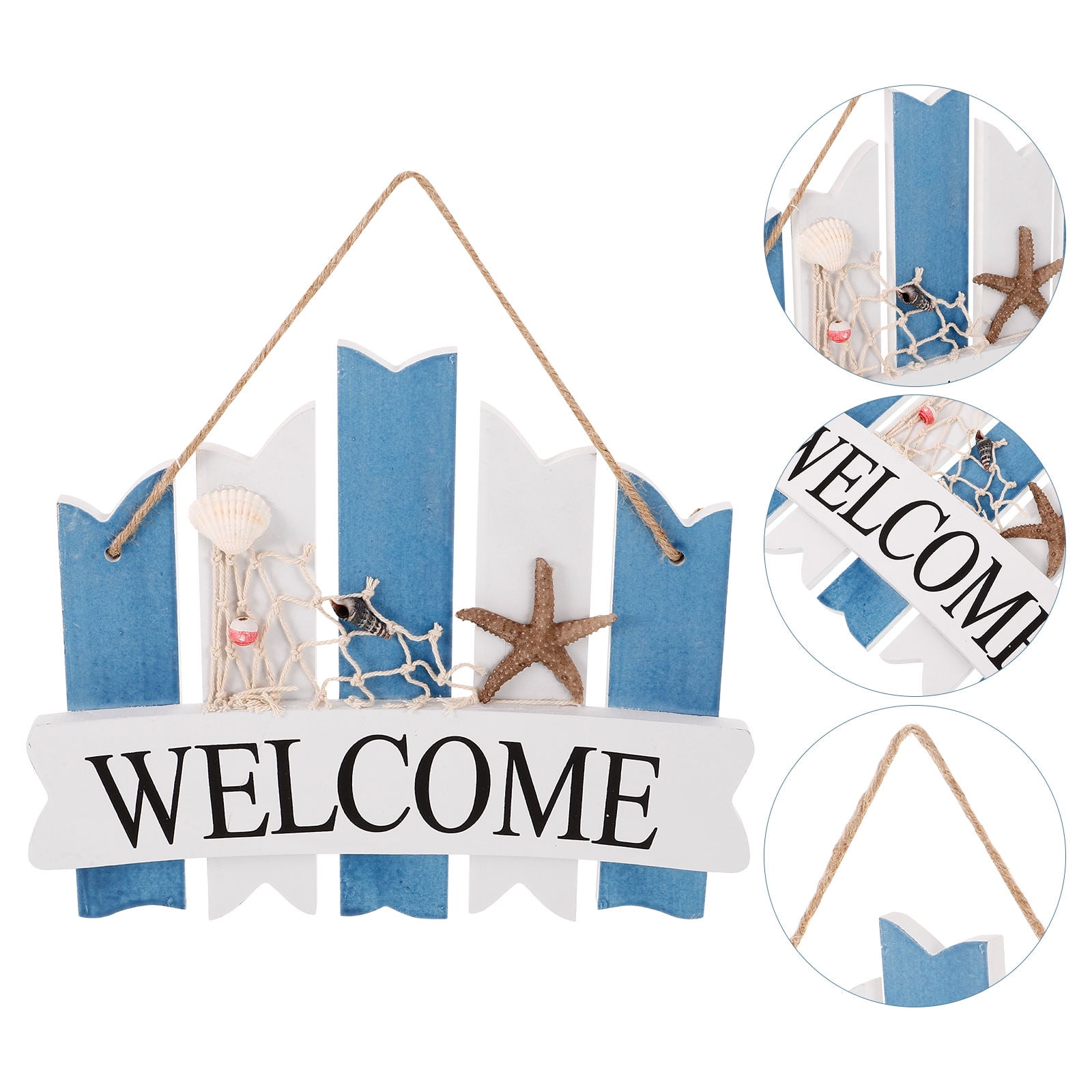 HOMEMAXS Coastal Welcome Signs Rustic Beach Decor Guest Seaside Office ...