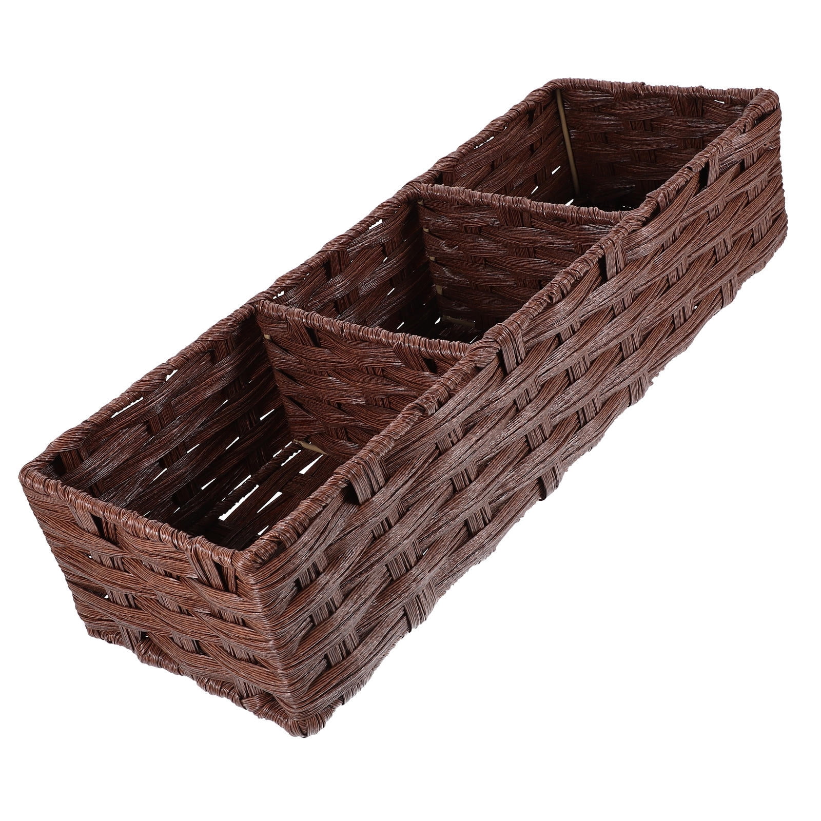 HOMEMAXS Coffee 3-Compartment Storage Basket for Organized Tool Makeup ...