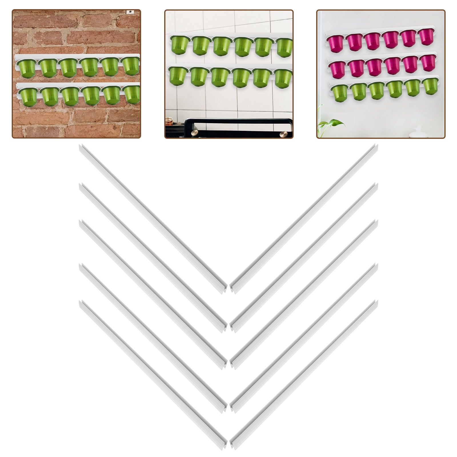 HOMEMAXS Coffee Pod Holder under Cabinet Capsule Adhesive Racks Wall ...