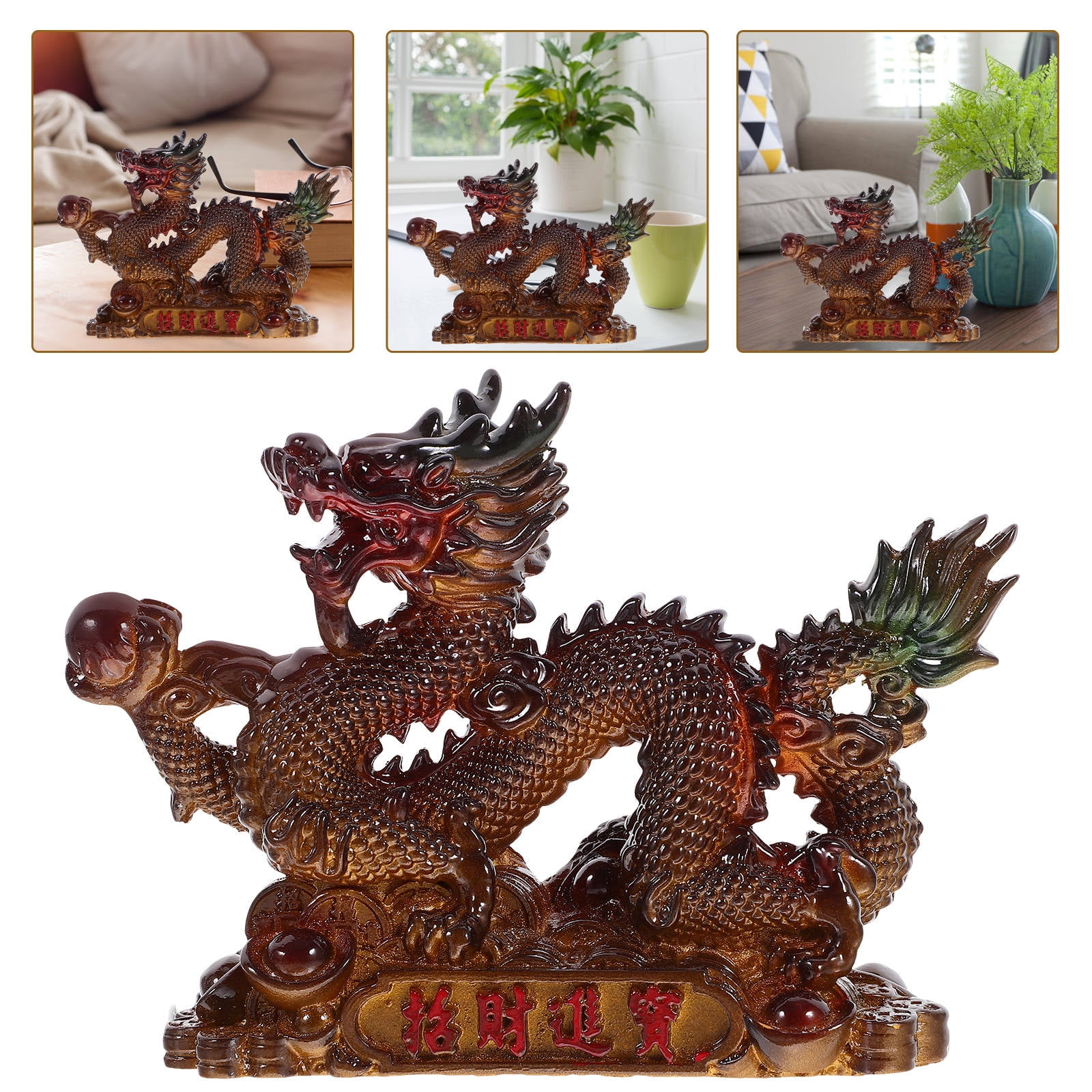 HOMEMAXS Color Changing Dragon Figurine Tea Pet Chinese Dragon Statue ...