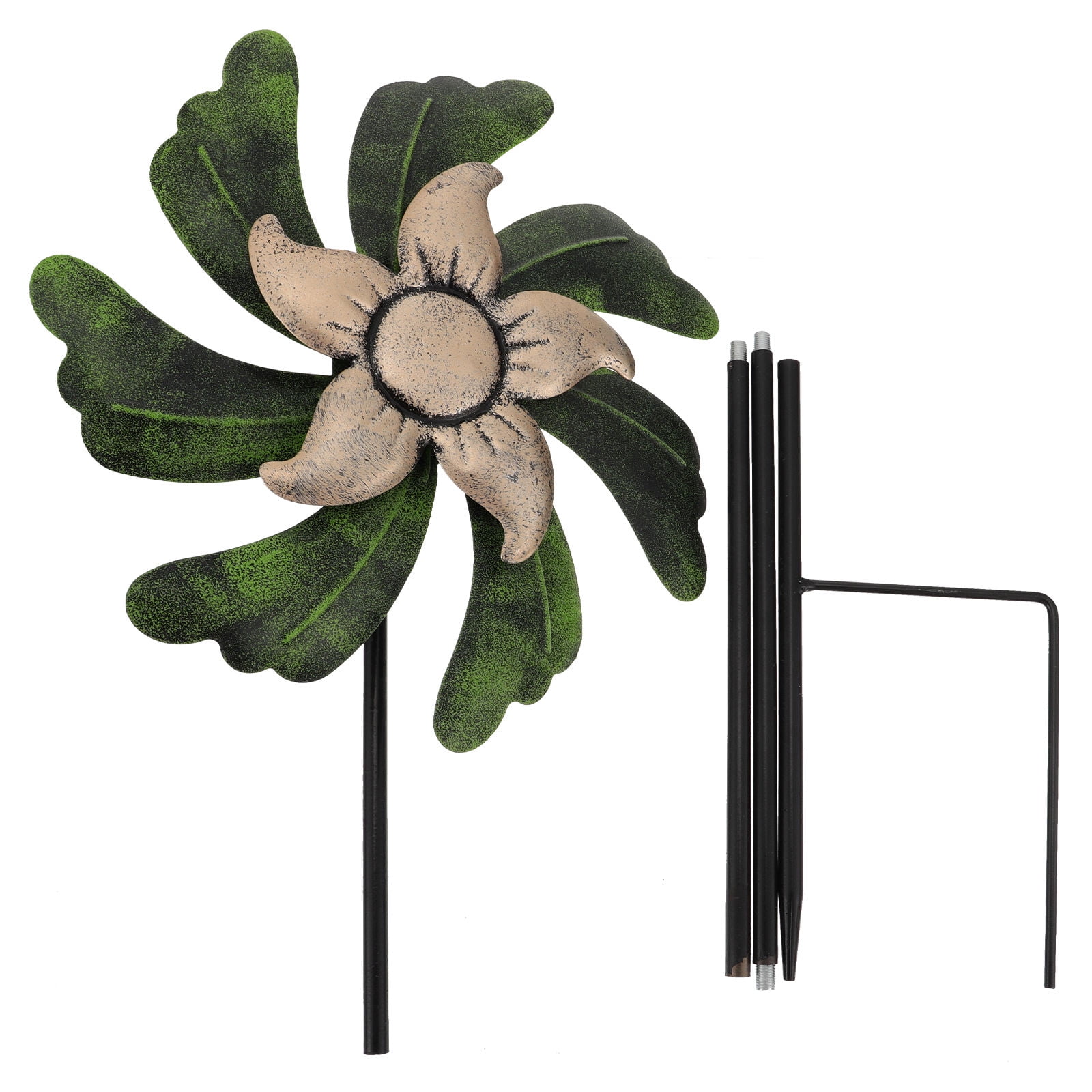 HOMEMAXS Colored Pinwheel Car Mounted Windmill Iron Plugin Green Decor ...