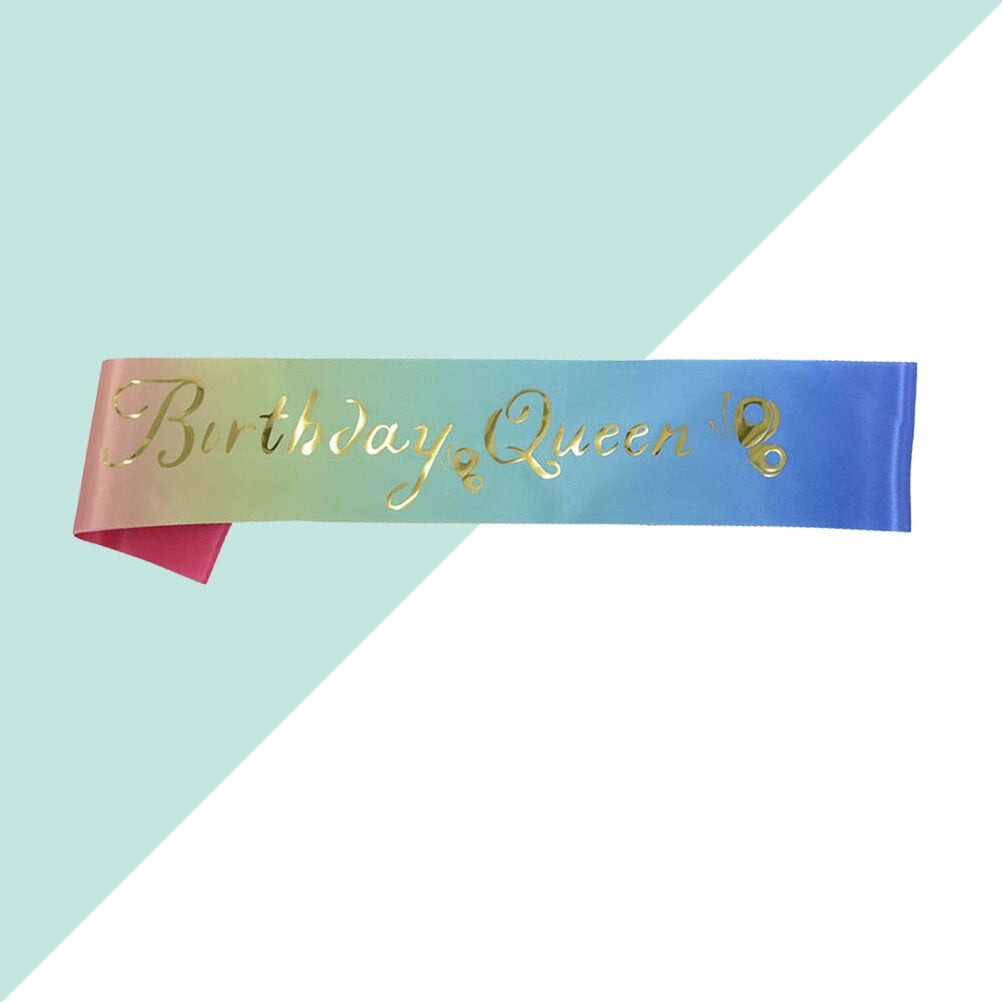 Colorful Birthday Party Sash Golden Birthday Queen Letters Etiquette ...