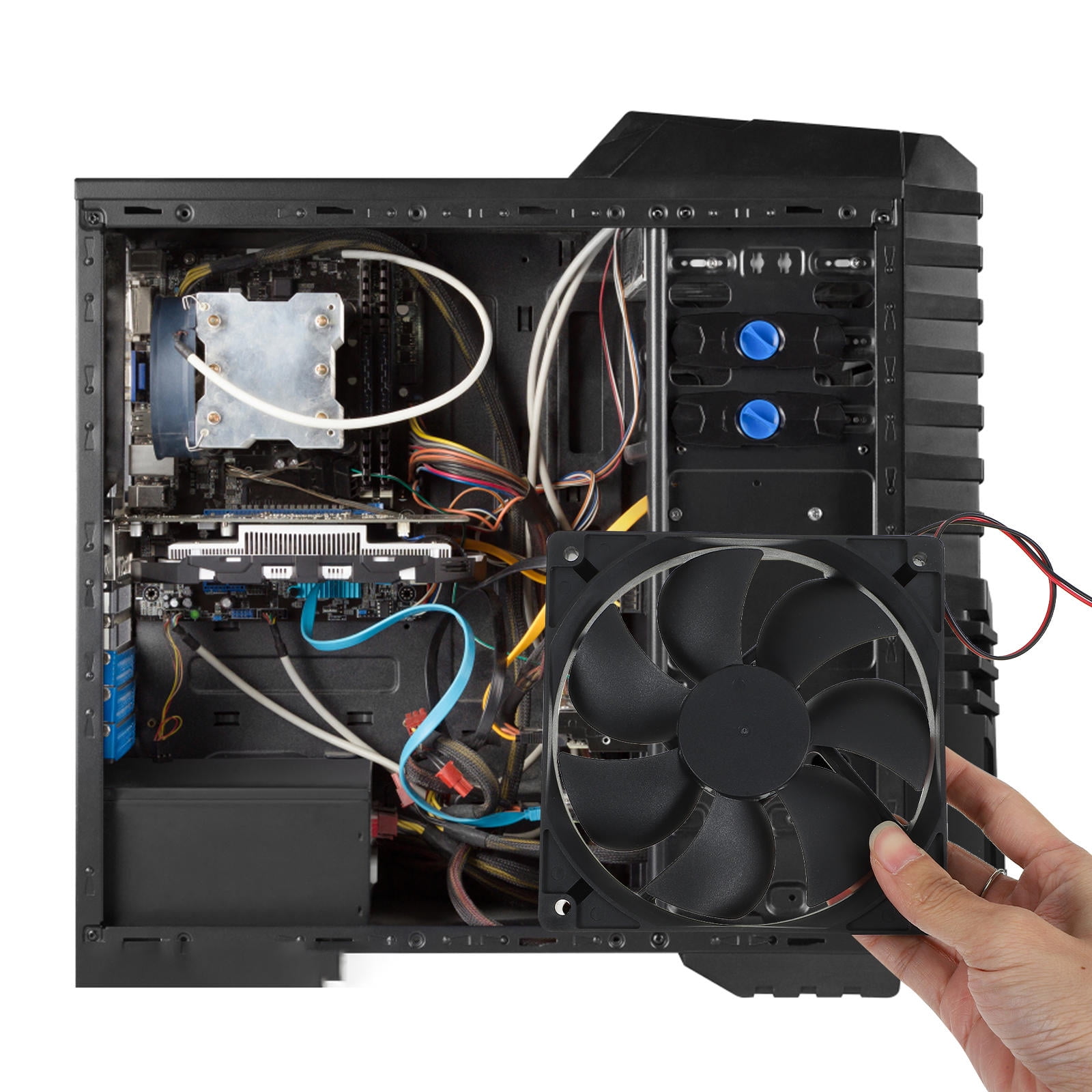 HOMEMAXS Computer Case Fan Chassis Air Cooler Brushless Cooling Fan 12V ...