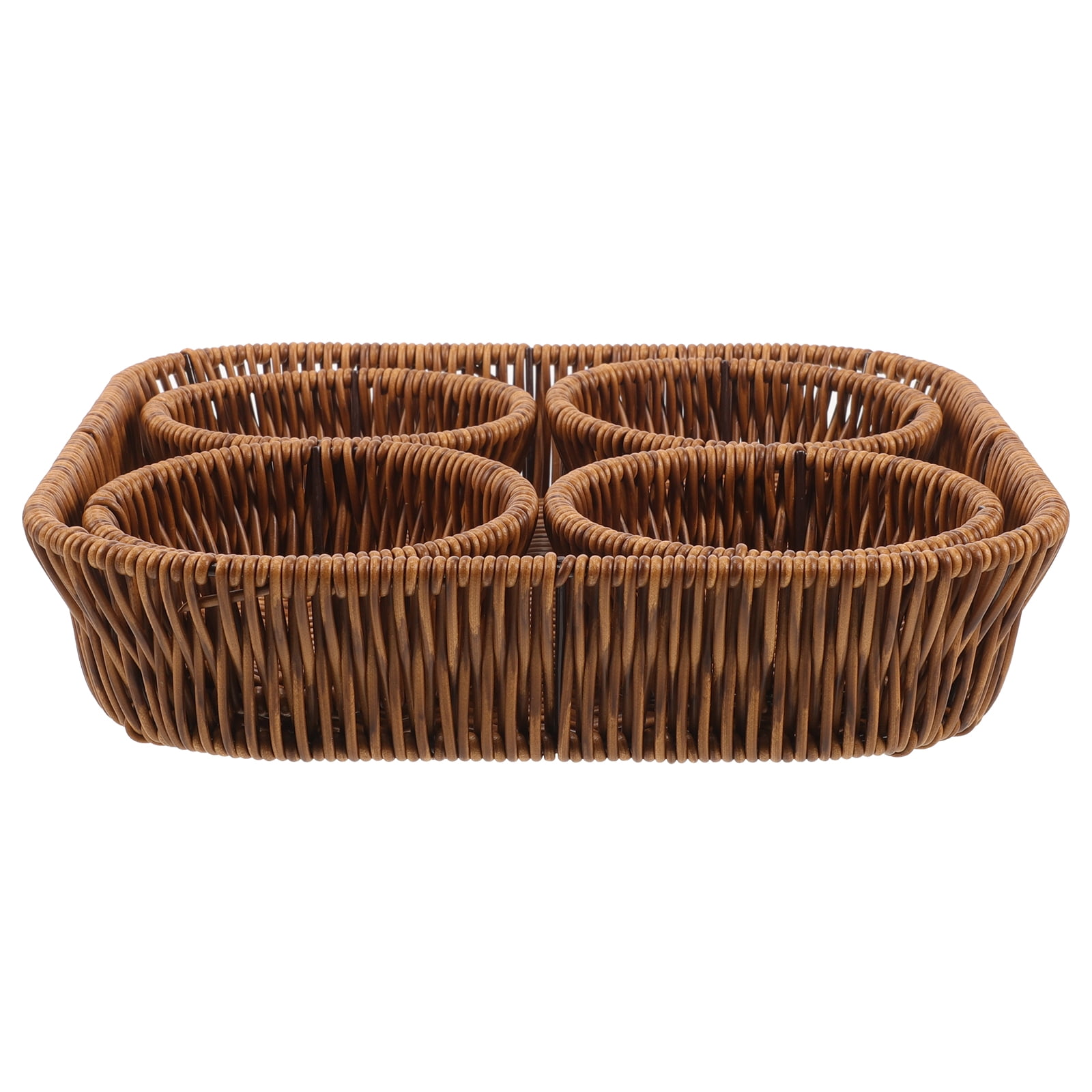 HOMEMAXS Condiment Organizer Wicker Baskets Rattan Storage - Walmart.com