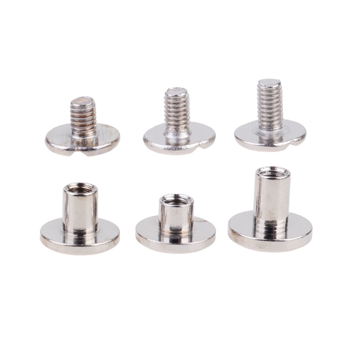 Copper Flat Head Screws for Belt Crafting 30 Pcs Silver Fastener Studs ...