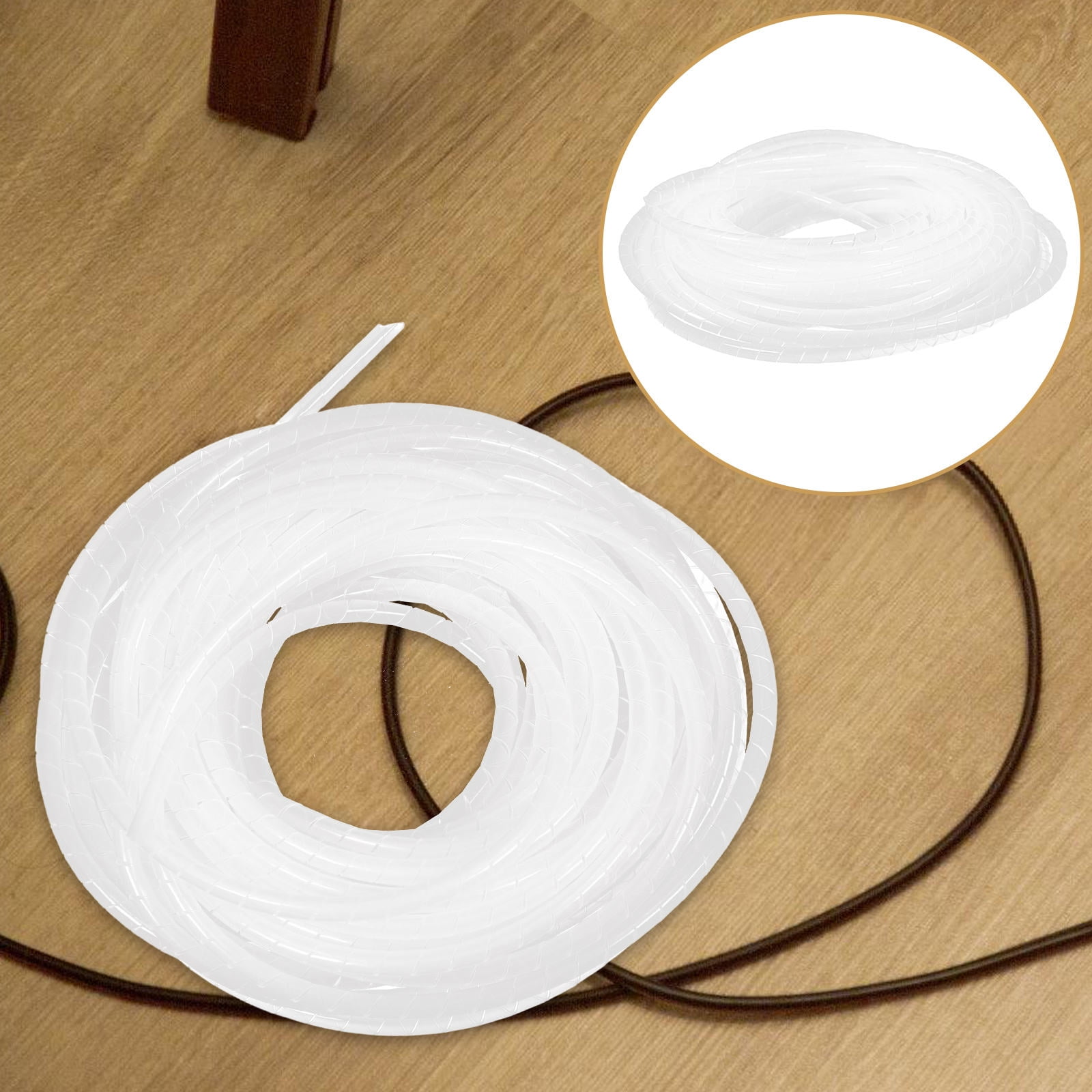White Nylon Spiral Tube for Wire Protection and Cable Management 1 Roll ...
