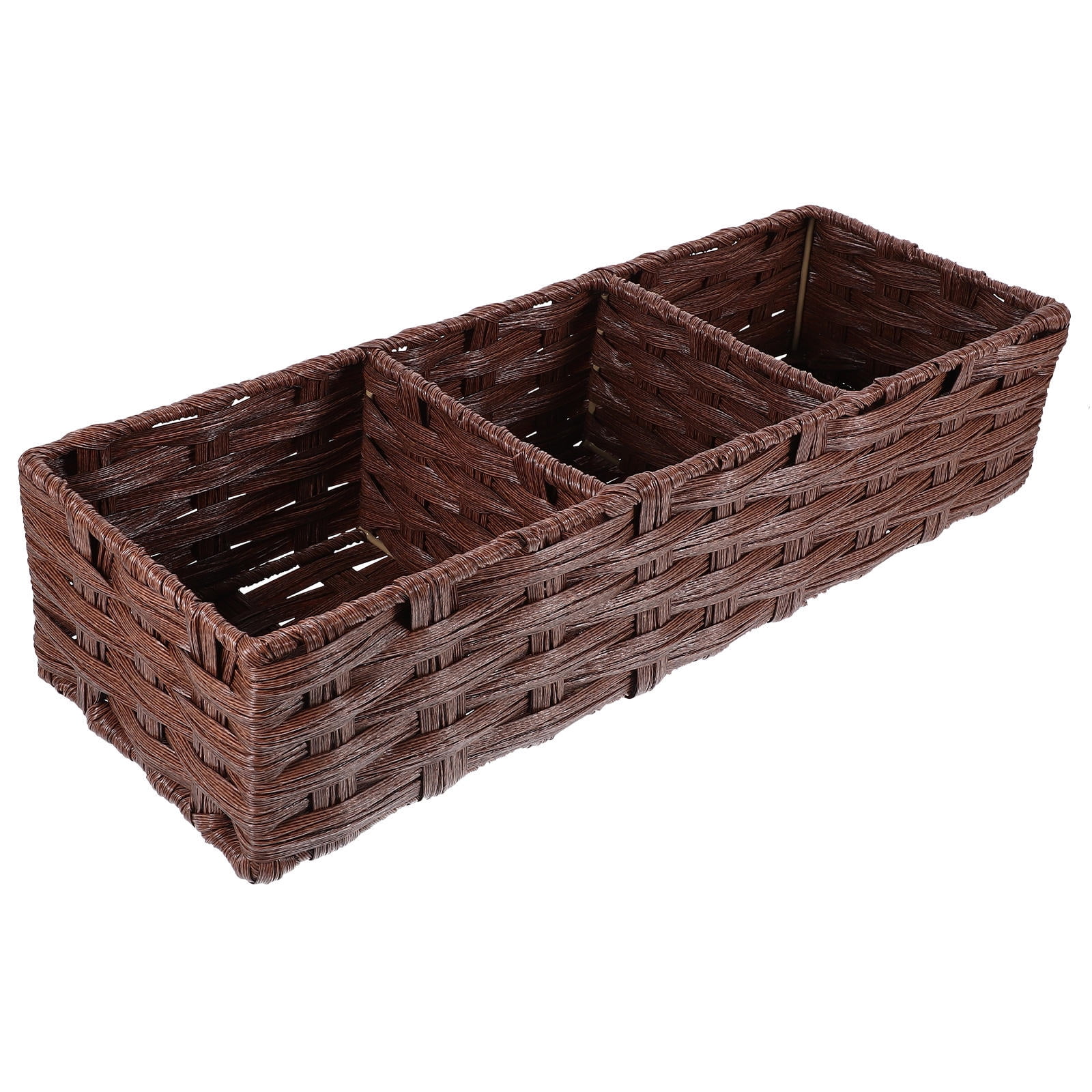 HOMEMAXS Countertop Organizer Storage Basket Imitation Rattan 3 ...
