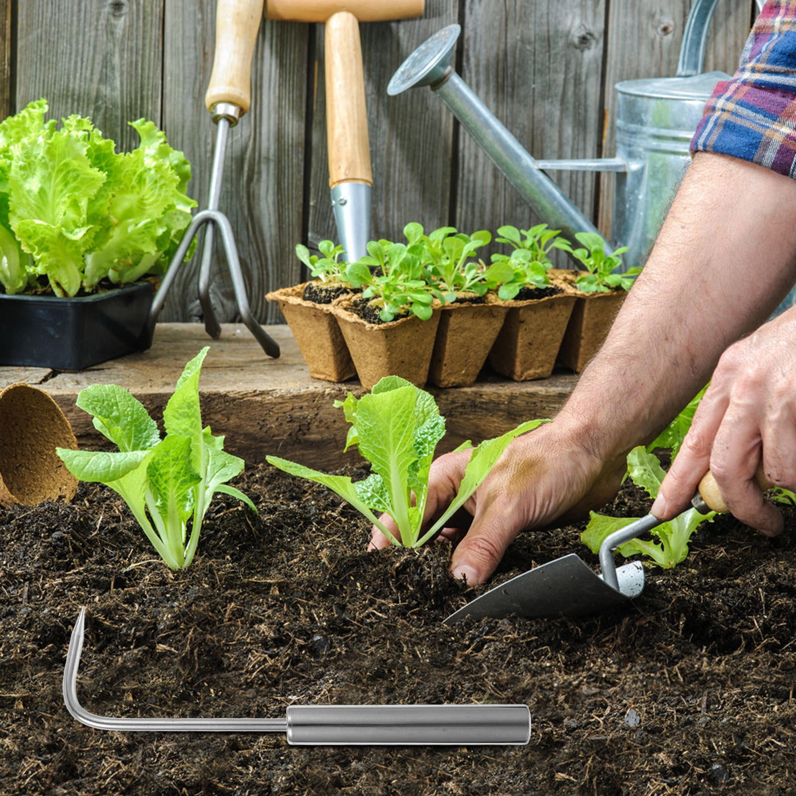 HOMEMAXS Crack Weeder Stainless Steel Crevice Weeding Tool with Handle ...
