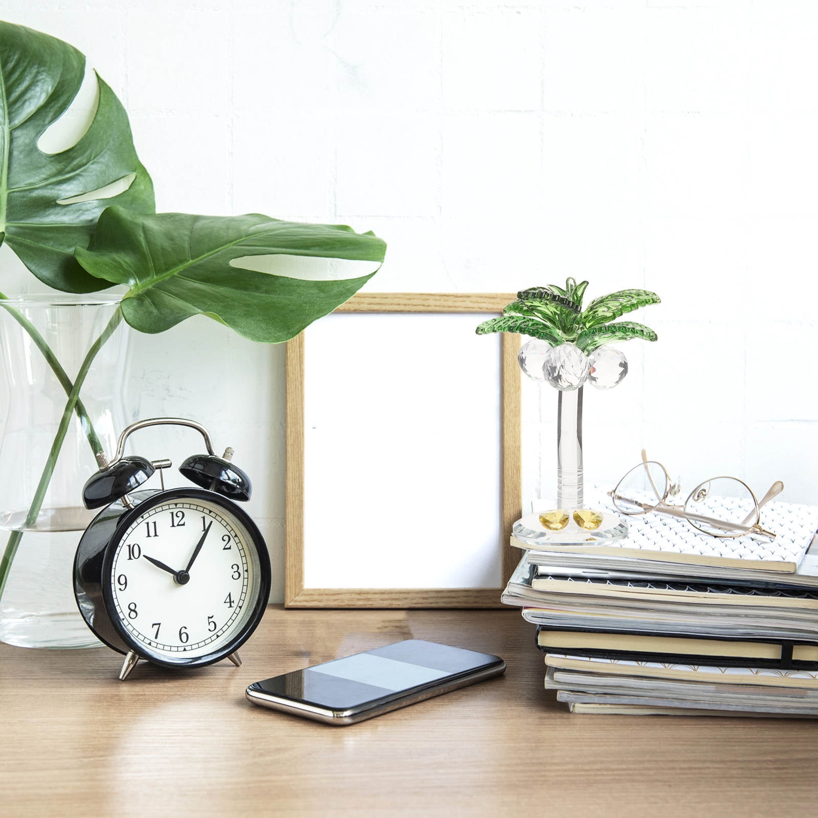 HOMEMAXS Crystal Coconuts Tree Decoration with Durable White Crystal ...