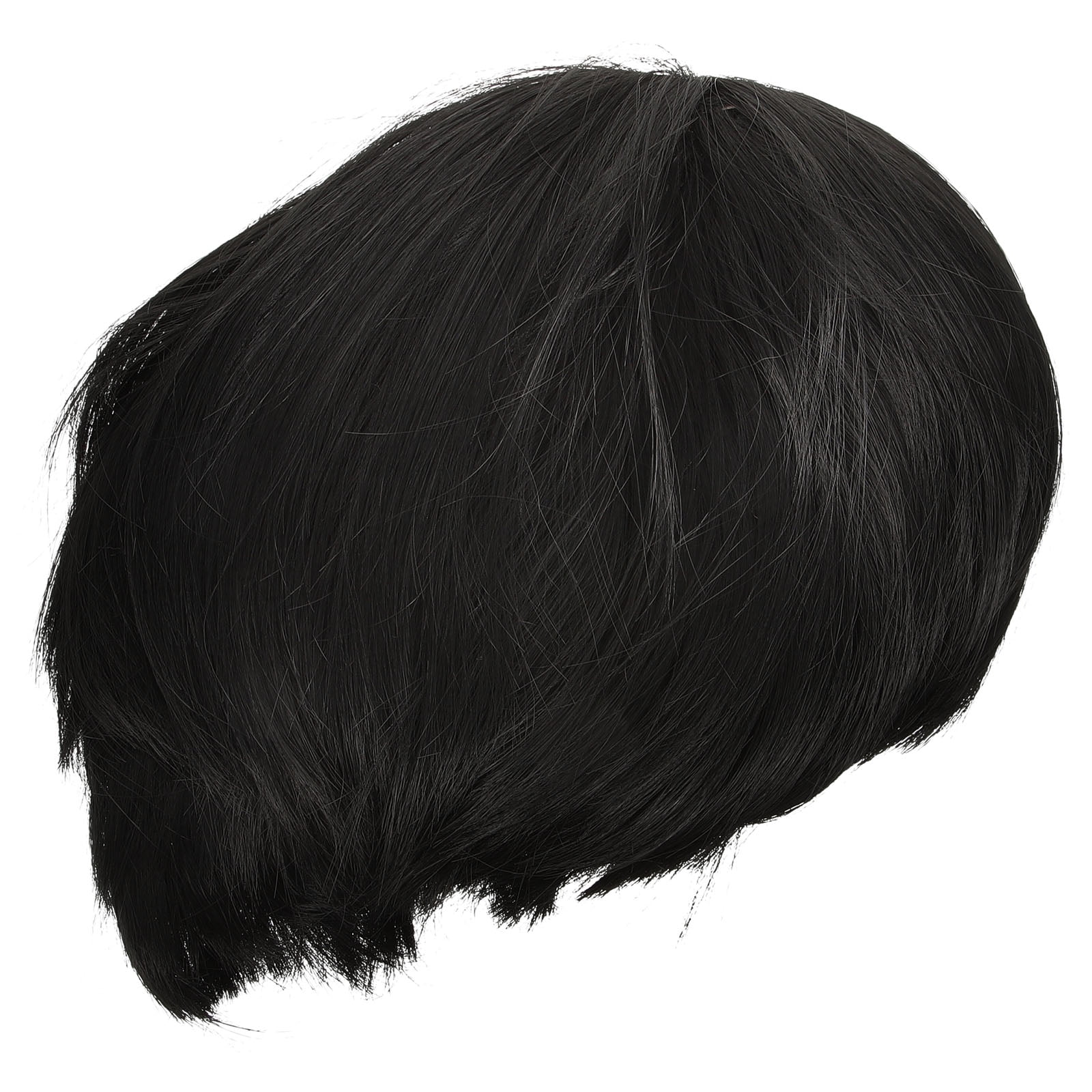 HOMEMAXS Cute Short Hair Hood with Mushroom Head and Bangs (black ...