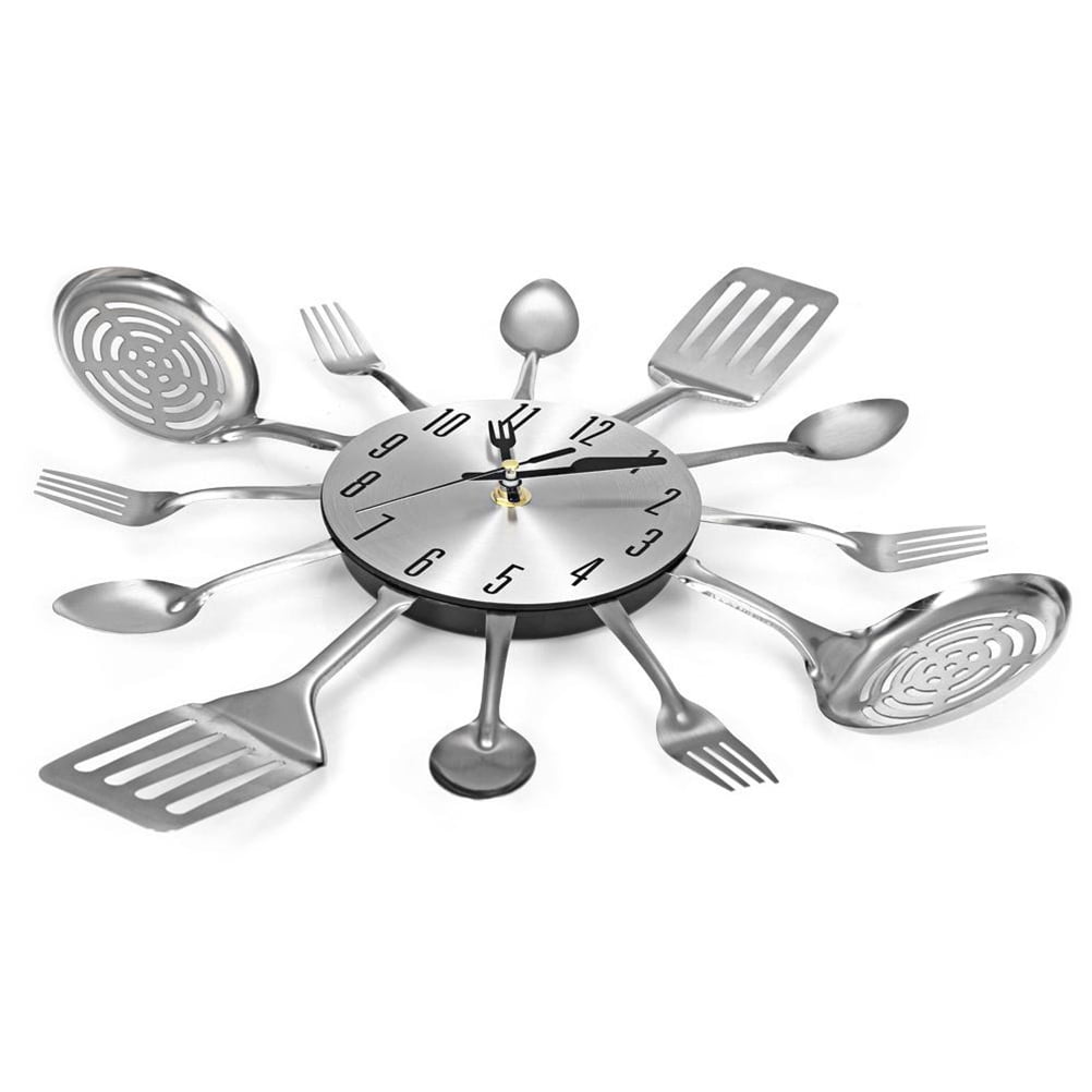HOMEMAXS Cutlery Design Wall Clock Home Decor Stock Kitchen Decorations ...