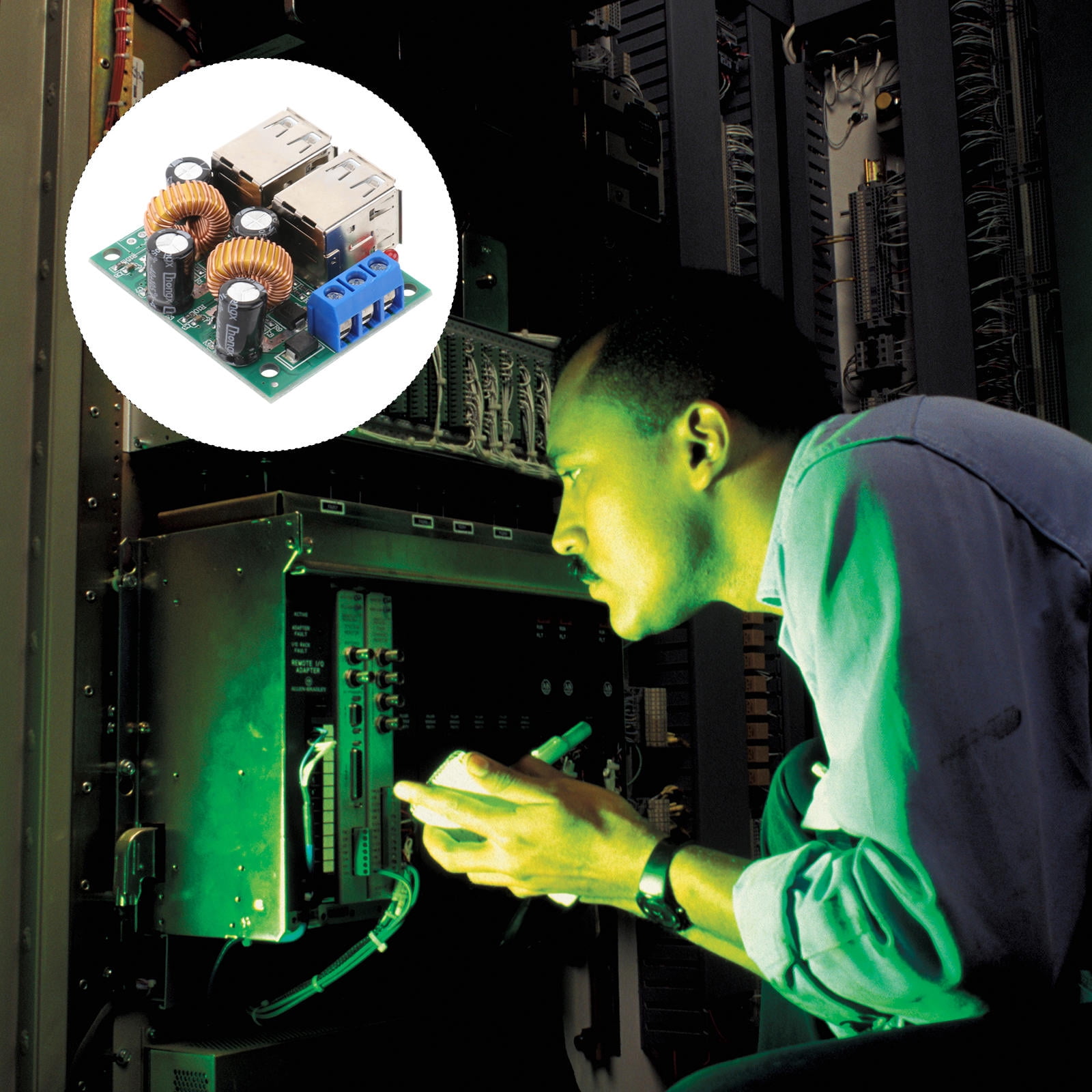 DC to DC Power Module with 4 USB Ports Adjustable Power Supply Metal ...