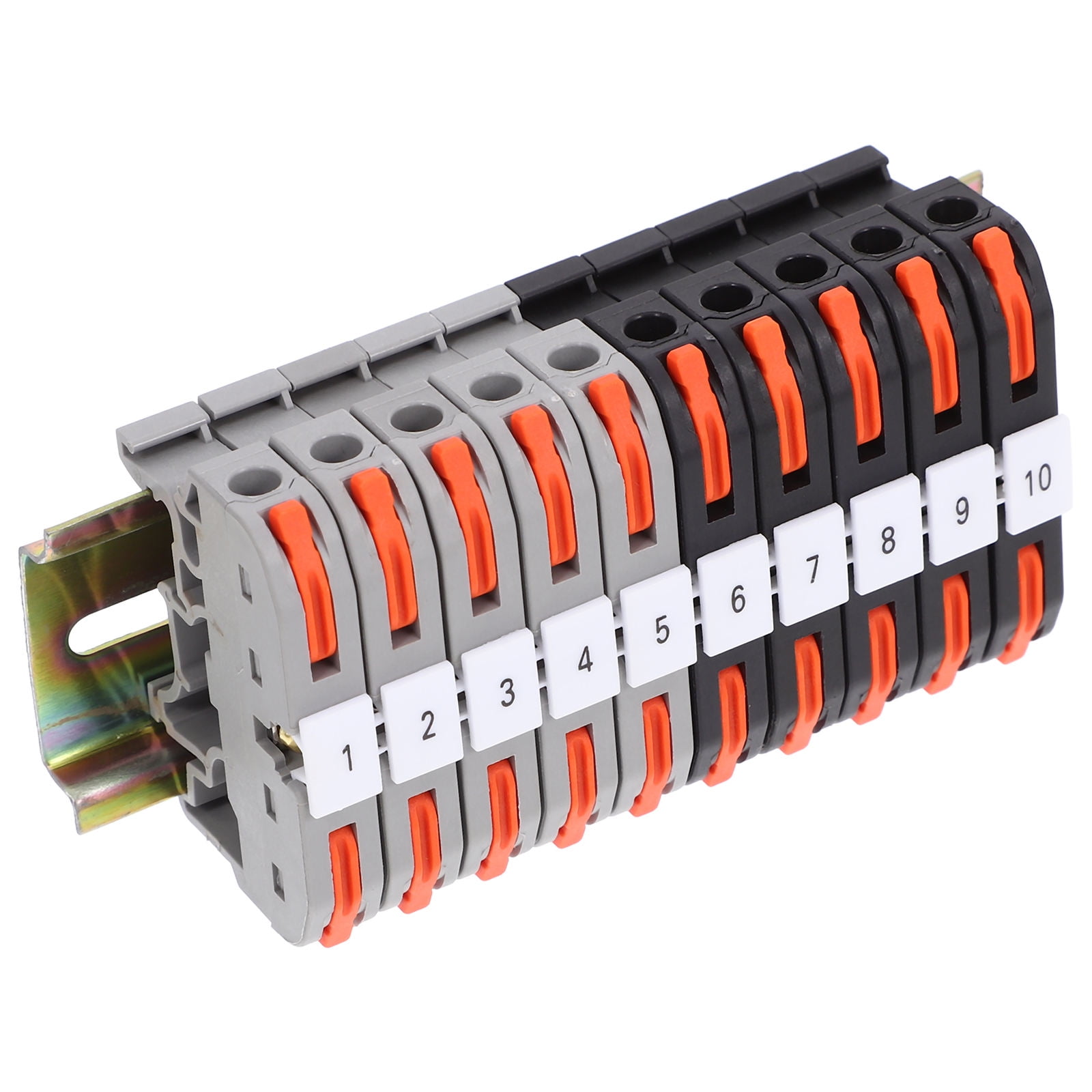 DIN Rail Terminal Blocks for Electrical Connections with Copper Screws ...