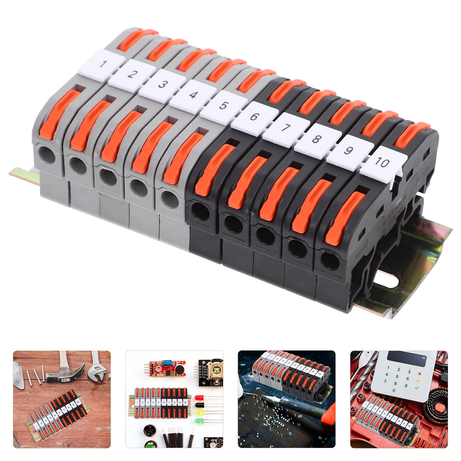 HOMEMAXS DIN Rail Terminal Blocks for Industrial Use Versatile Wire ...