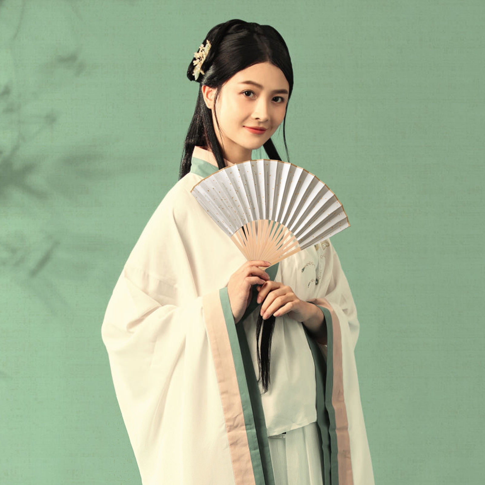 HOMEMAXS DIY Foldable Bamboo Fan Frame for Decor Khaki Color ...