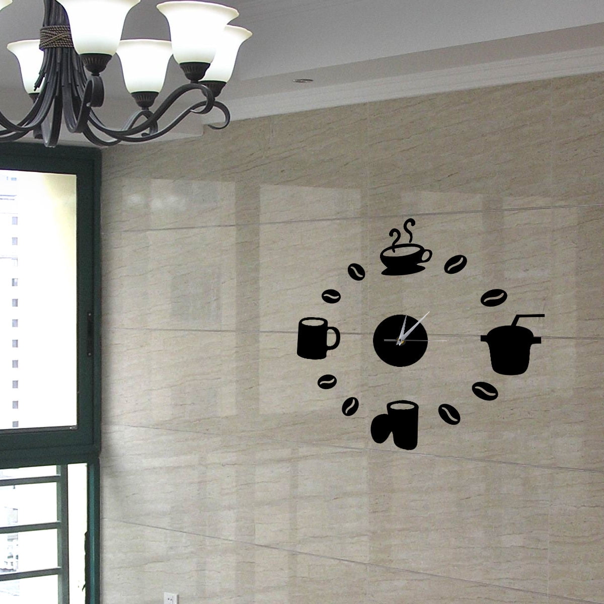 DIY Modern Home Decoration Large Coffee Cup Decal Kitchen Wall Clocks ...