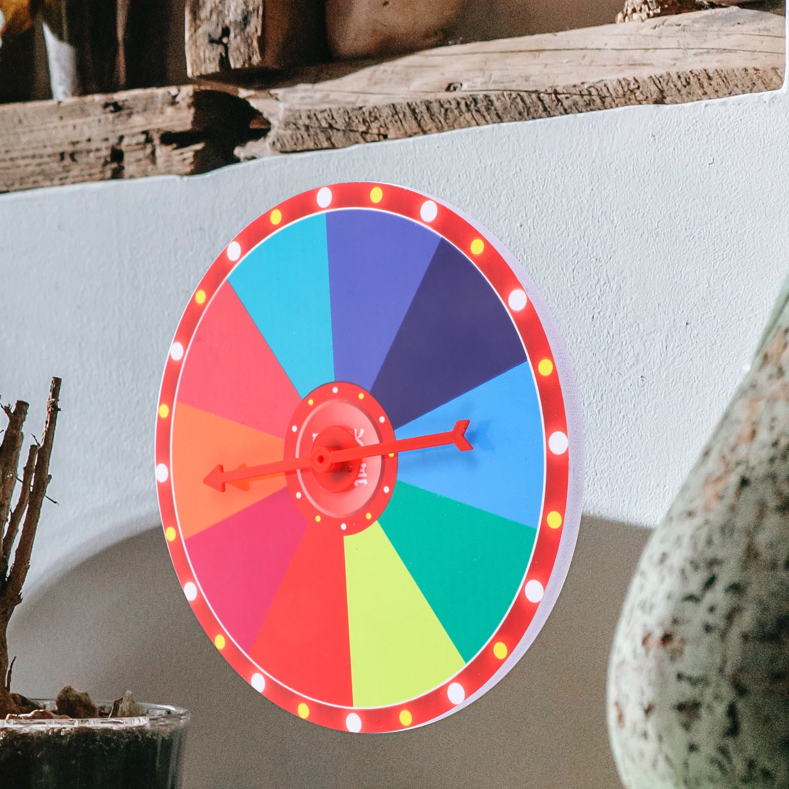 HOMEMAXS DIY Plastic Lottery Wheel for Party Use Multi Color Practical Game Prop with 12 ...