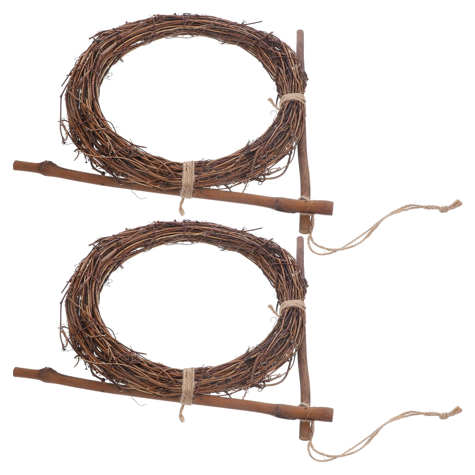 HOMEMAXS Light Brown Rattan Wreath for Crafts DIY Natural Material Easy ...