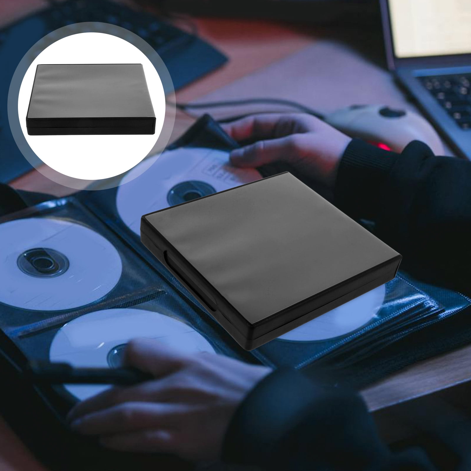 HOMEMAXS DVD Box Movie Disc Holder Bin Stackable Packing Boxes Black ...