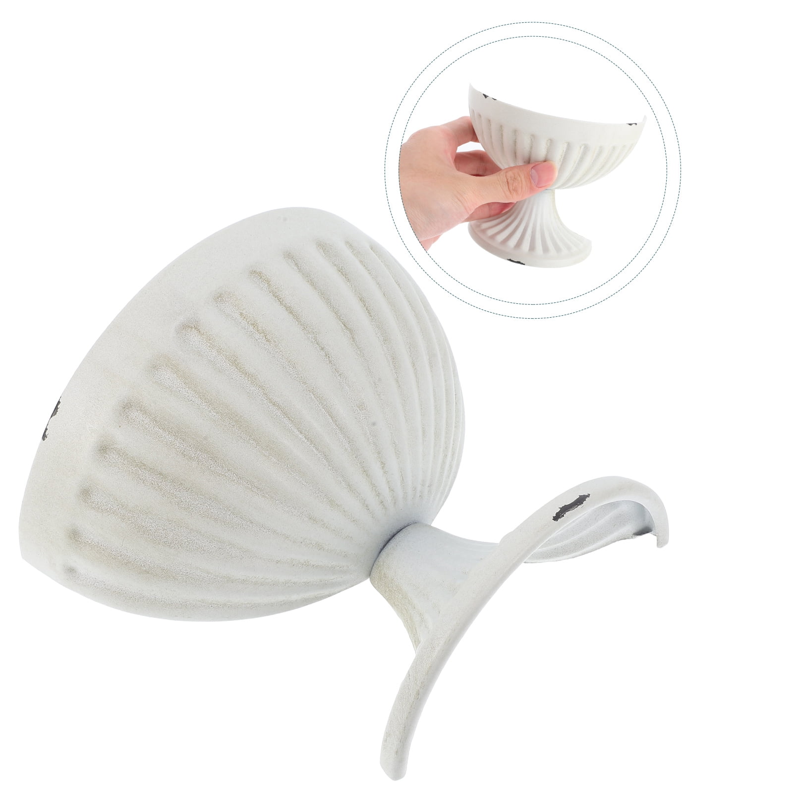 HOMEMAXS Decorative Vase White Flowerpot Artistic Planter Novelty Half ...