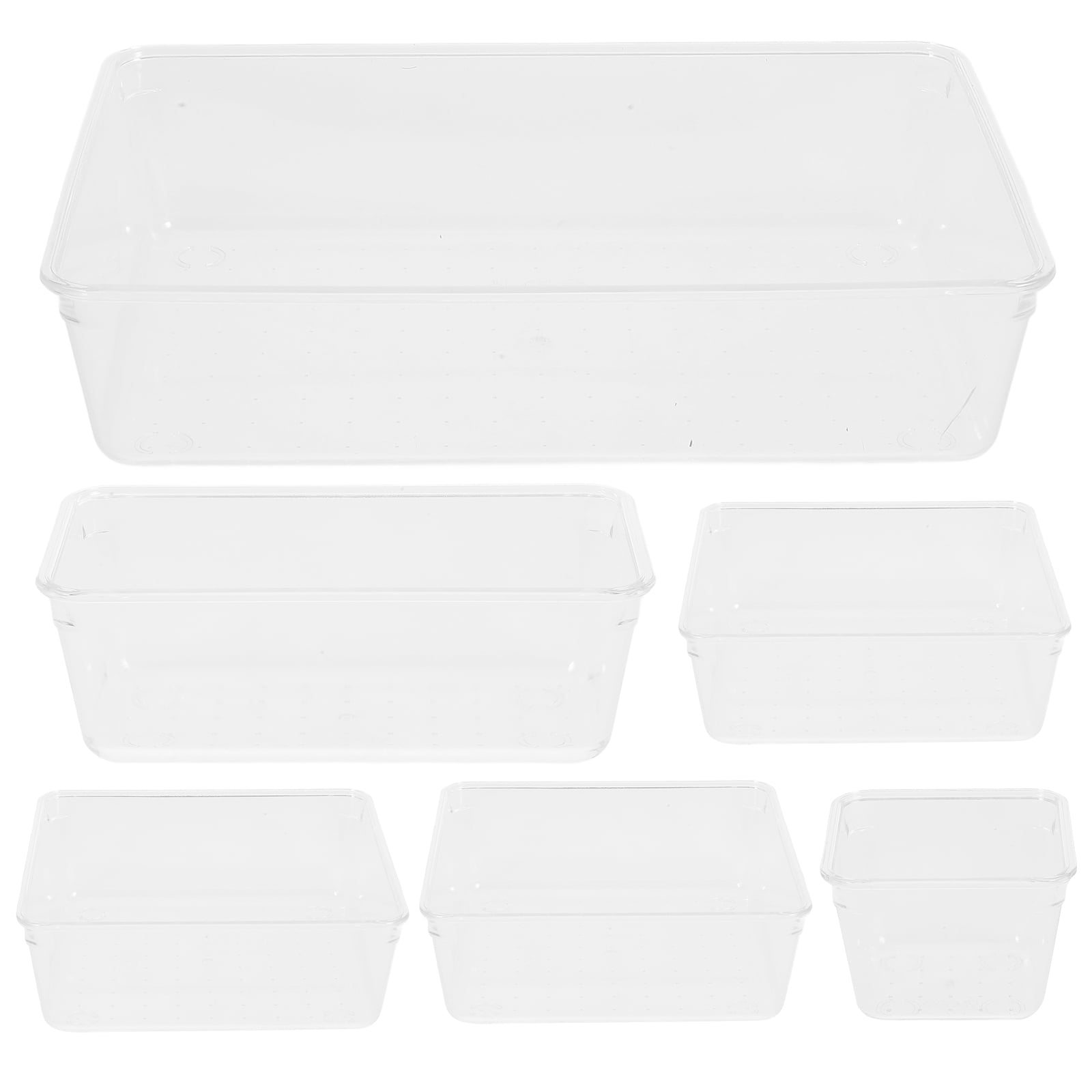 HOMEMAXS Desk Drawer Organizers 7pcs Clear Plastic Storage Boxes for ...
