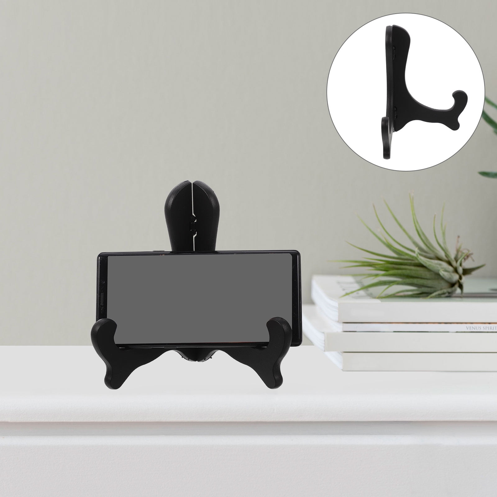 HOMEMAXS Desktop Display Stands for Home Use Black Plastic Plate Holder ...