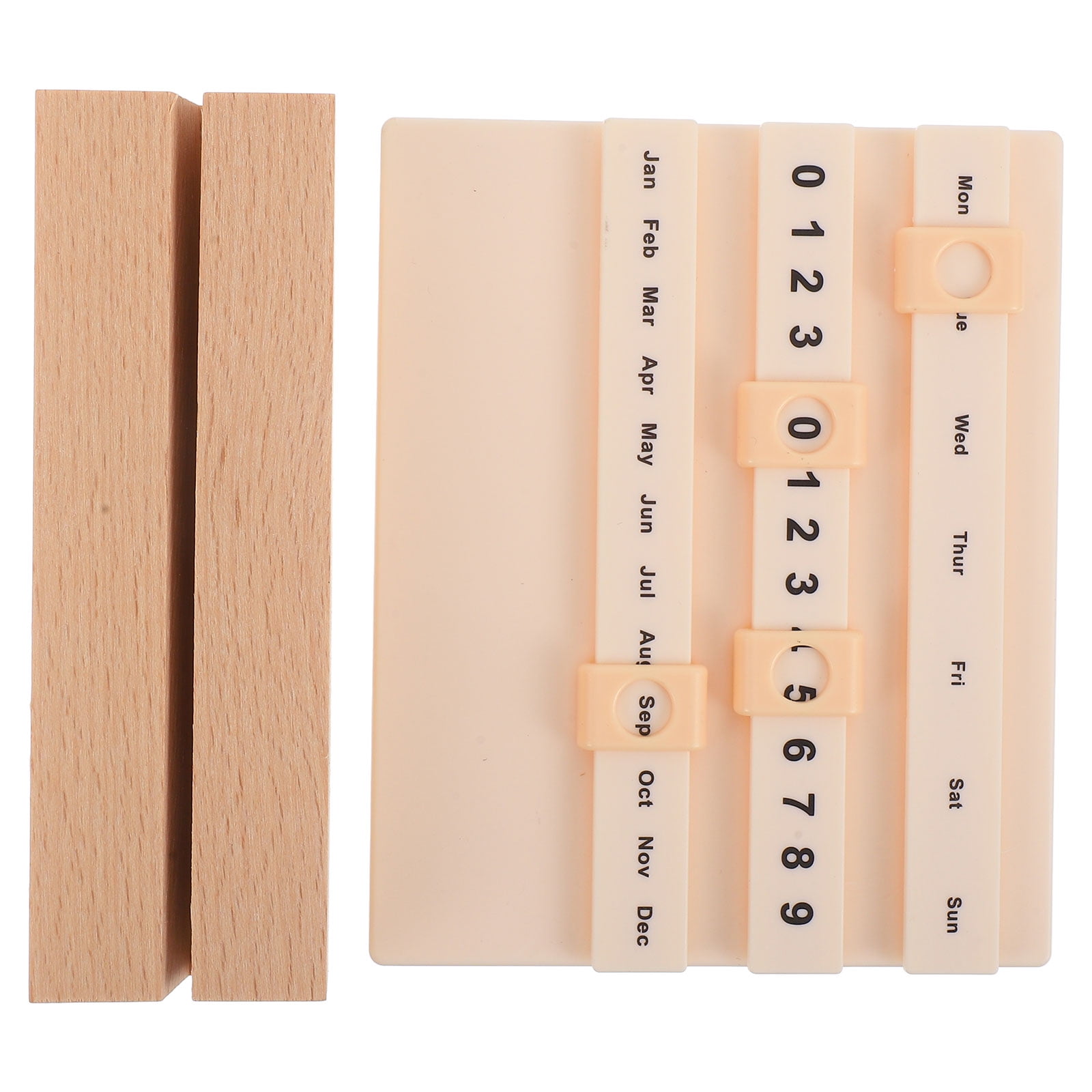 Wood Desk Calendar with Month Date Display for Home Multi Color ...