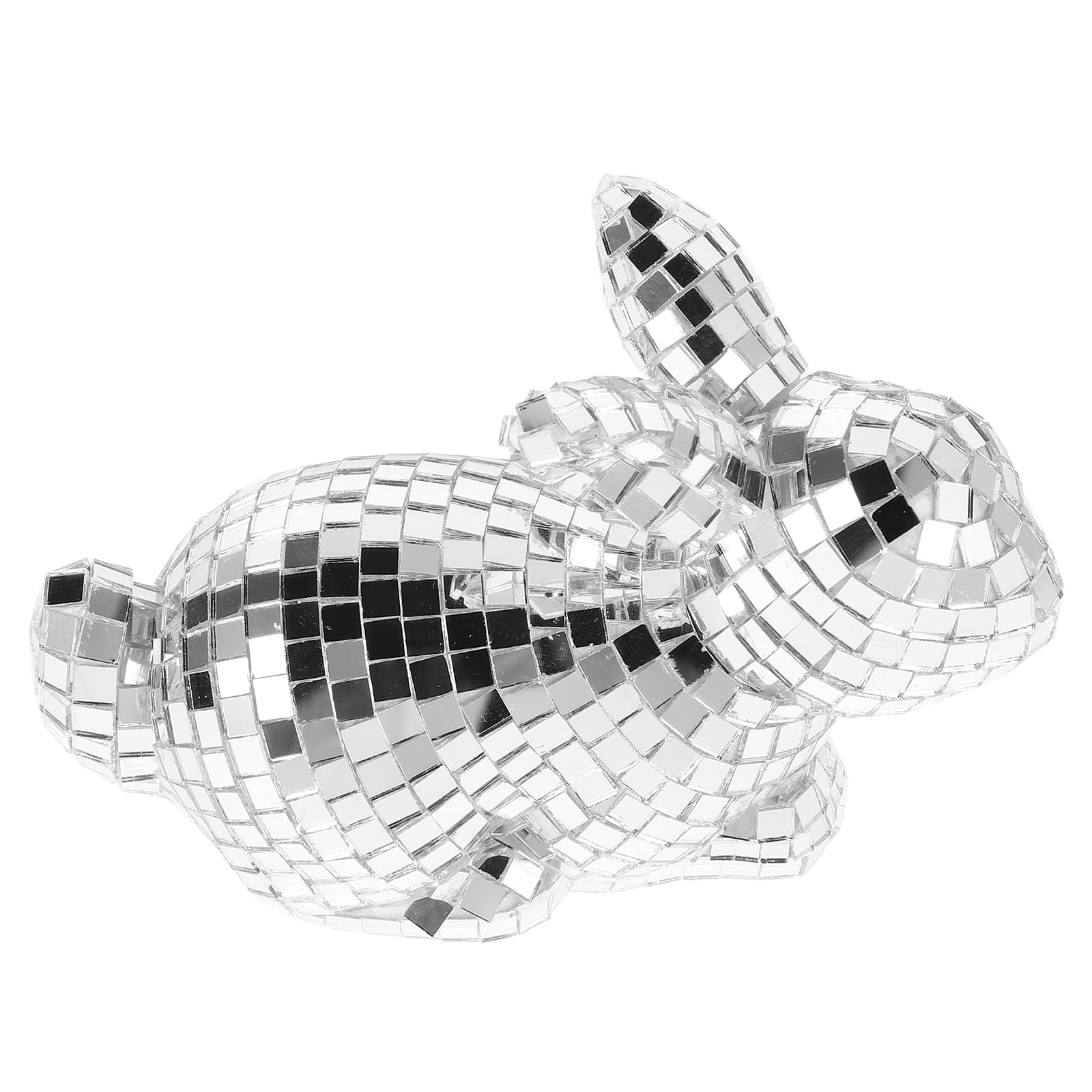 HOMEMAXS Disco Rabbit Decor Mirror Ball Rabbit Shape Glitter Retro ...