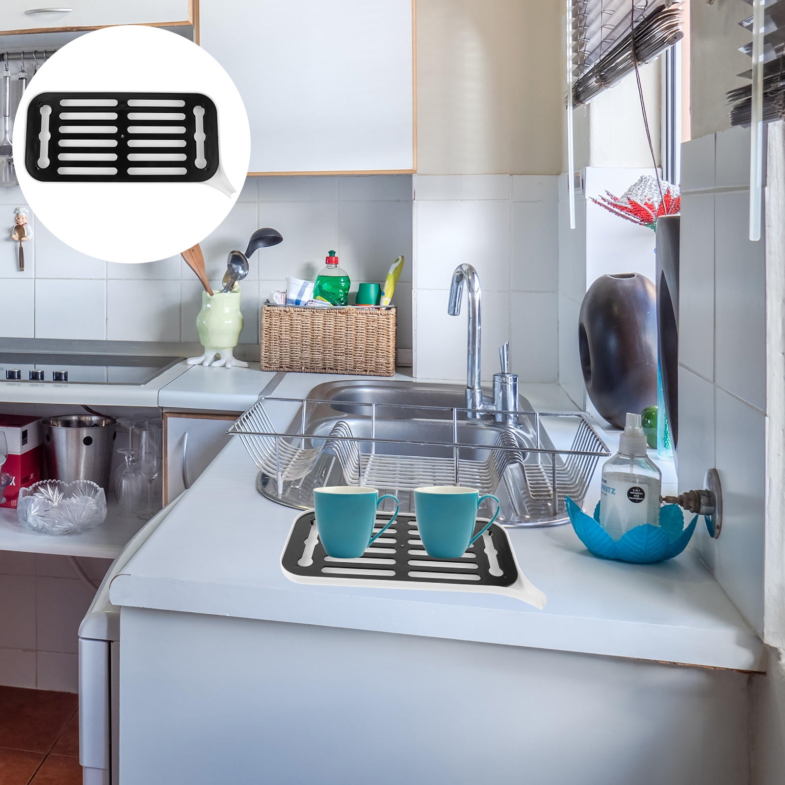 HOMEMAXS Dish Drain Board Drying Mat Water Drip Tray Holder Dish Drain ...