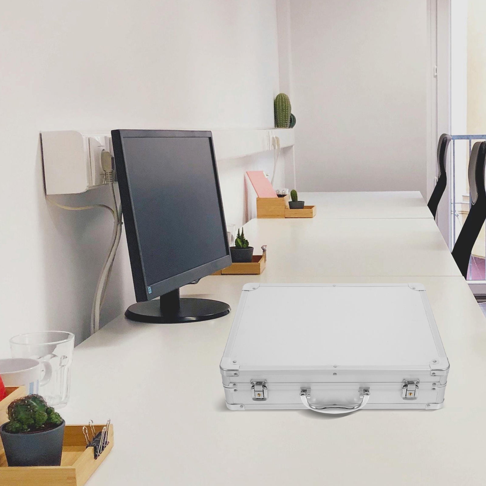 HOMEMAXS Document Box Aluminum Alloy Case Brief Case Metal Briefcase ...