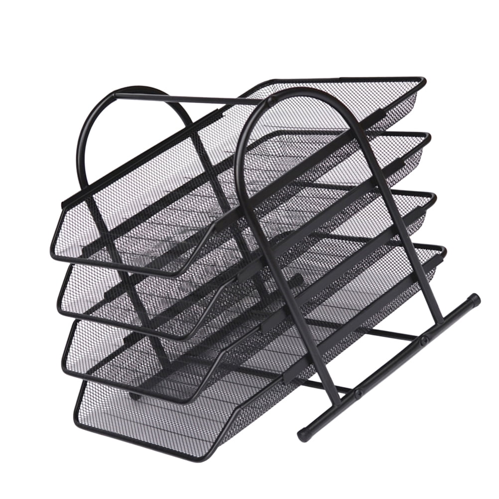 HOMEMAXS Document Rack File Holder Documents Desk Organizer Mesh Folder ...