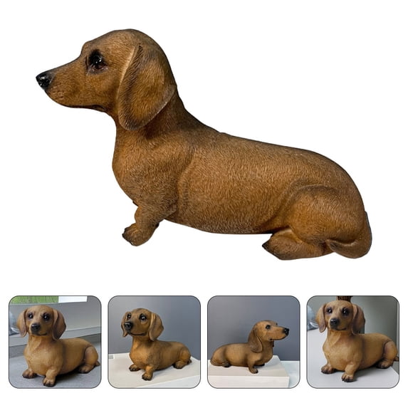 HOMEMAXS Dog Figurine Realistic Animal Model Lifelike Dog Statue Resin ...