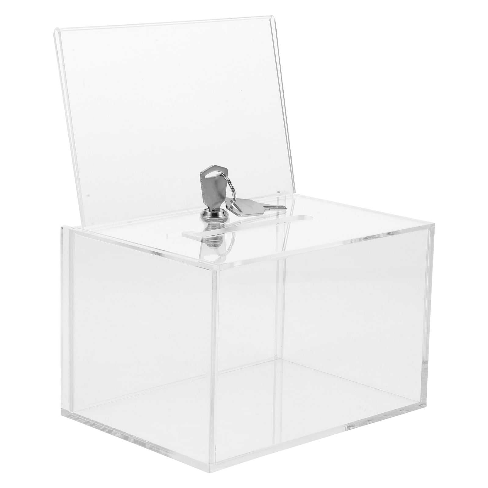 HOMEMAXS Transparent Lockable Donation Box for Storage with Slot ...