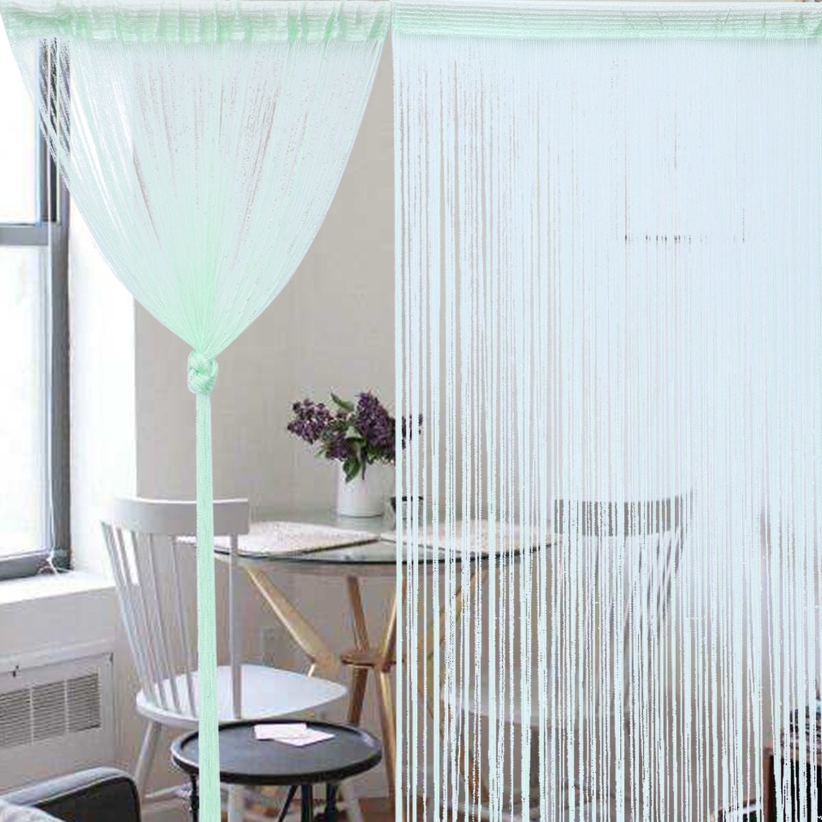 Door String Curtain Rare Flat Silver Ribbon Thread Fringe Window Panel ...