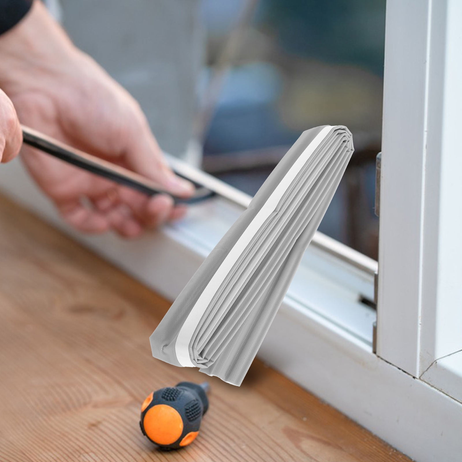 HOMEMAXS Door Weather Stripping Bottom Draft Tape Weatherproofing Grey ...