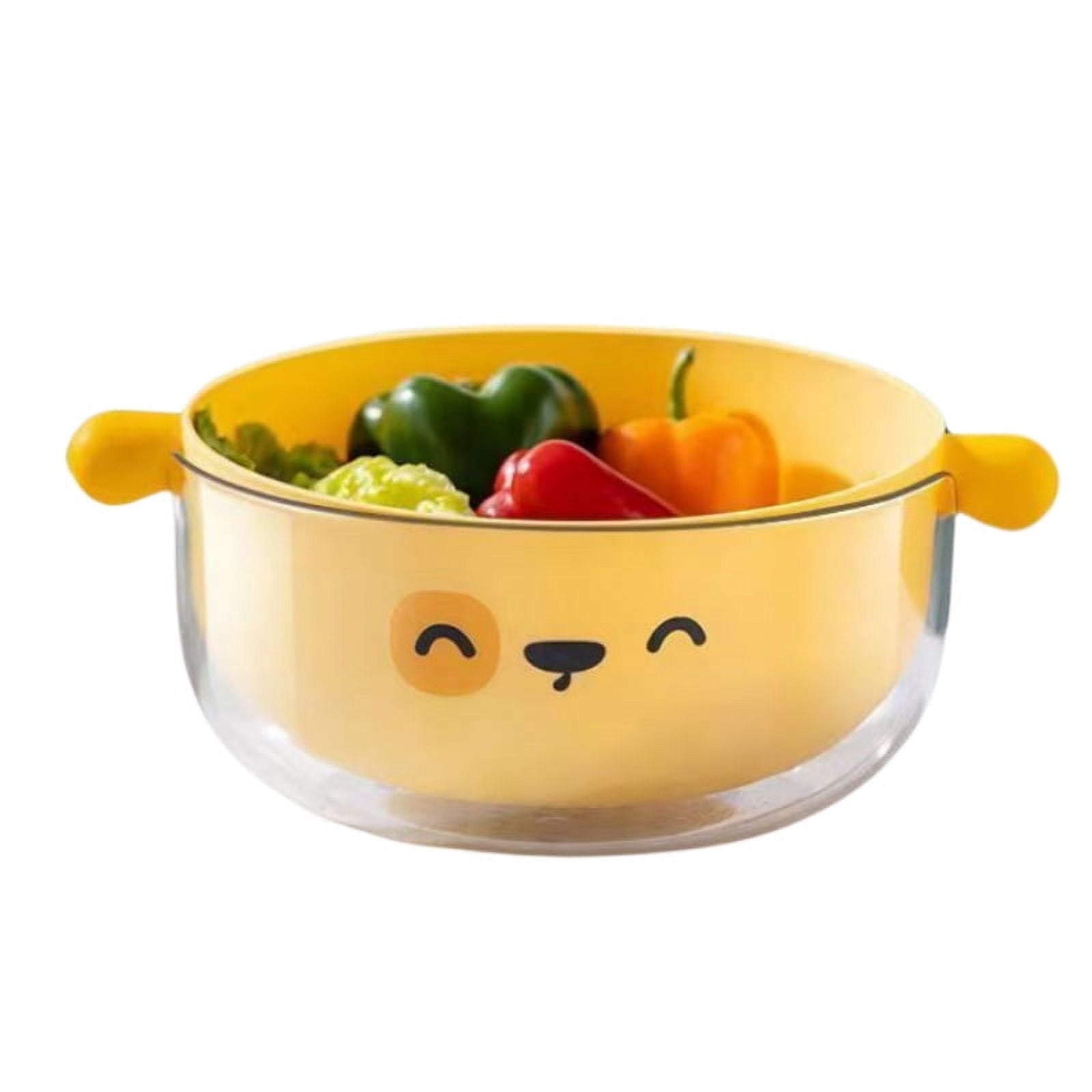 HOMEMAXS Double Layer Fruit Washing Bowl Kitchen Sink Strainer Basket ...
