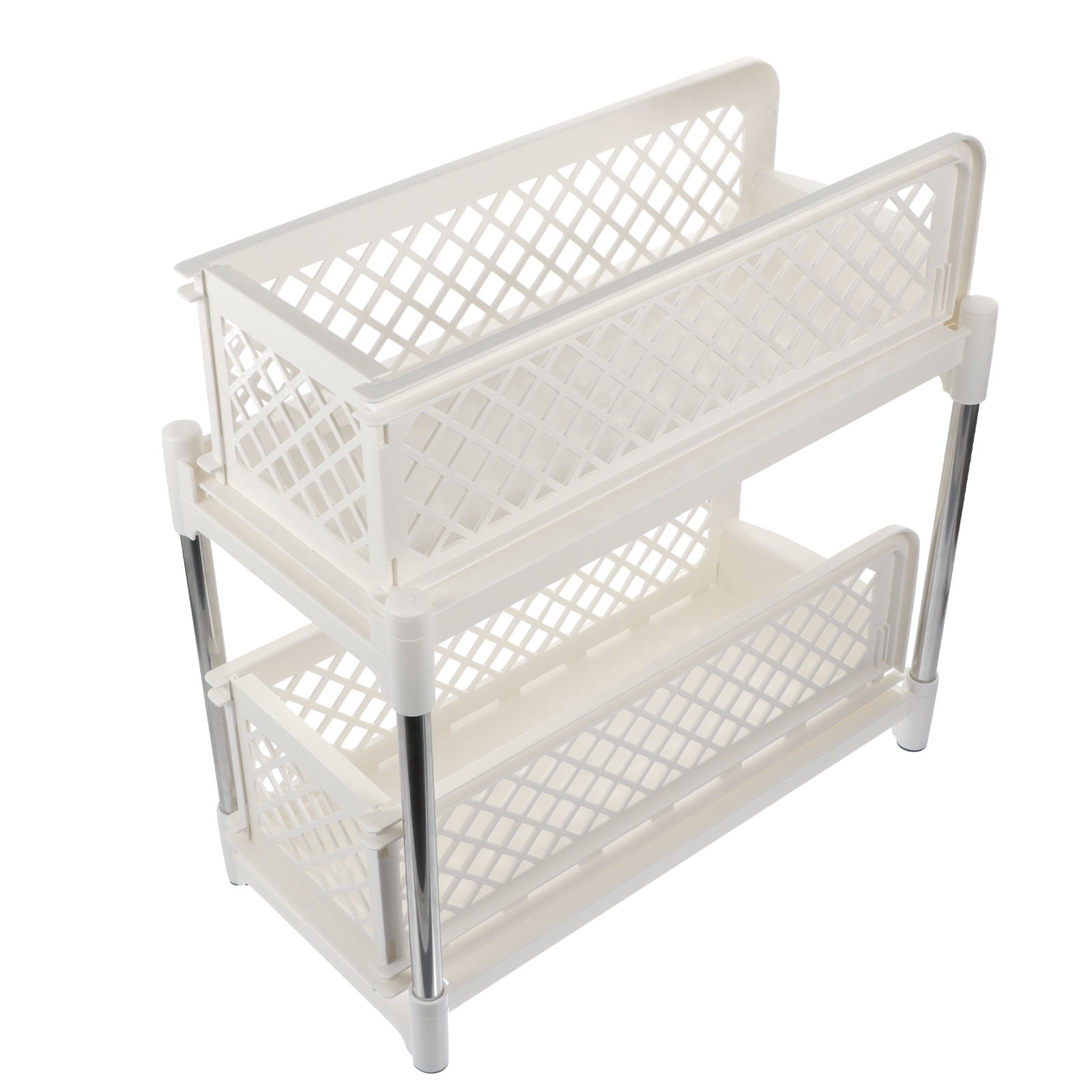 HOMEMAXS Double Storage Rack Drawers Wire Standing Shelf Cabinet ...