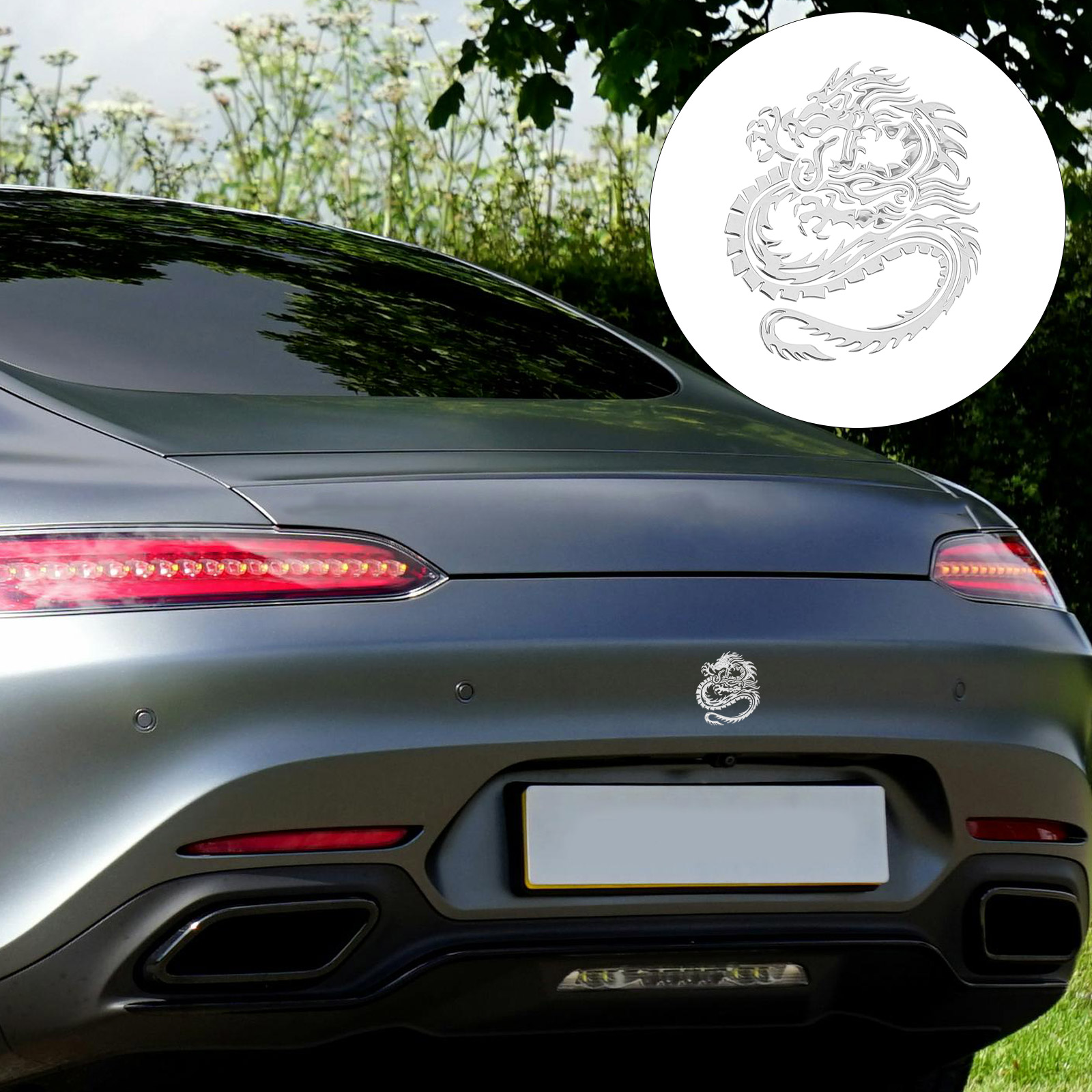 HOMEMAXS Dragon Sticker Metal Sticker for Car and Motorcycle Alloy ...