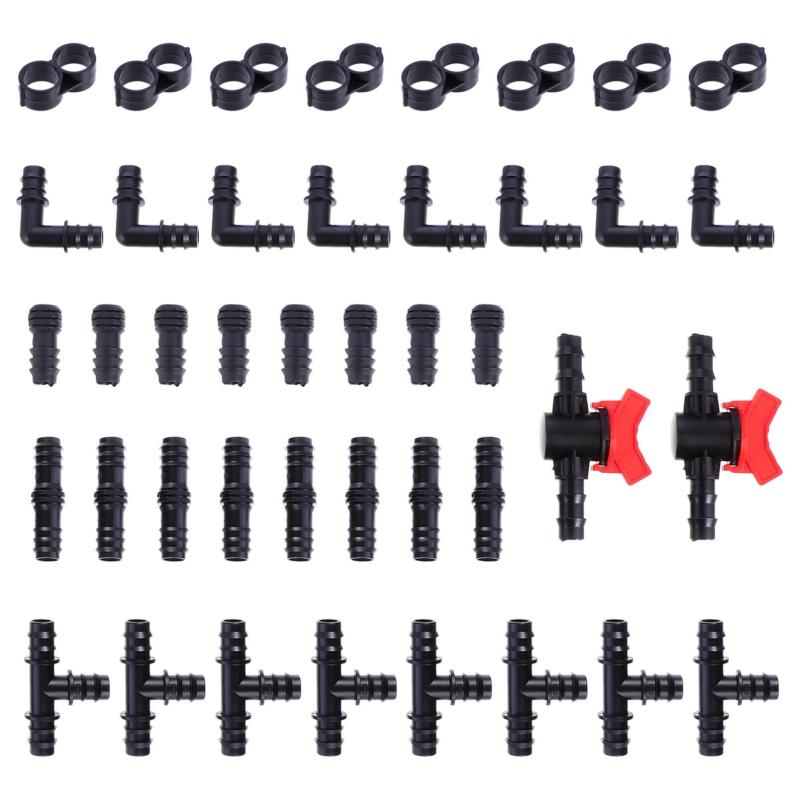HOMEMAXS Drip Irrigation Fittings Set with 42 Pieces for Connecting Use ...