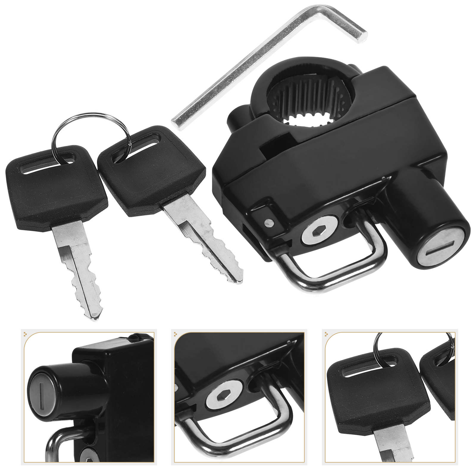 HOMEMAXS Durable Black Motorcycle Helmet Lock AntiTheft Security for ...
