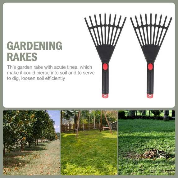 HOMEMAXS Durable Plastic Gardening Rake for Efficient Soil Loosening ...